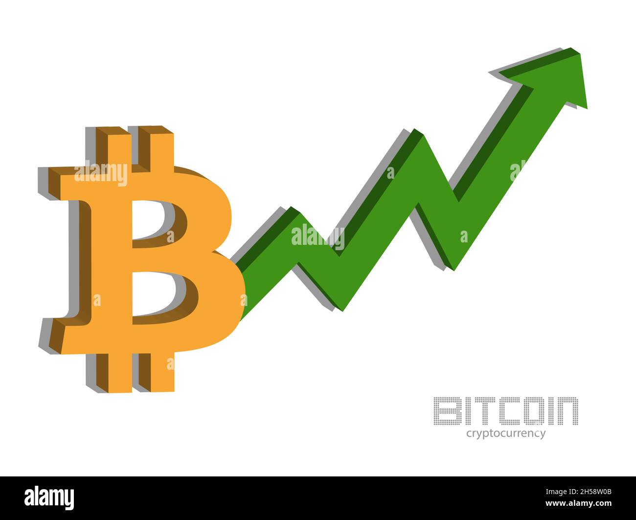 Bitcoin and chart, rising prices, money icon vector Stock Vector Image ...