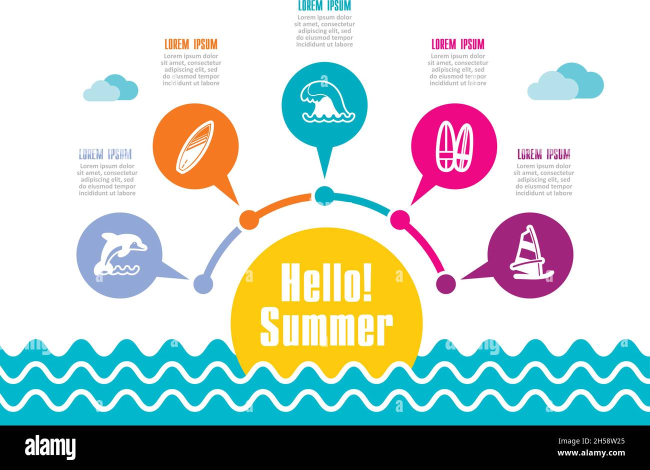 Summer vector icon. Beach. Travel. Summertime infographics. Vacation ...