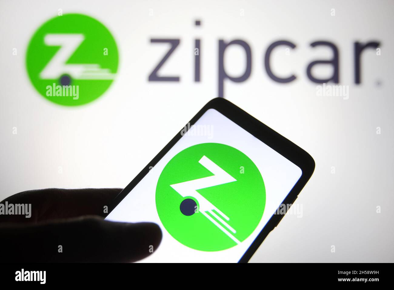 Ukraine. 07th Nov, 2021. In this photo illustration, a Zipcar logo is ...