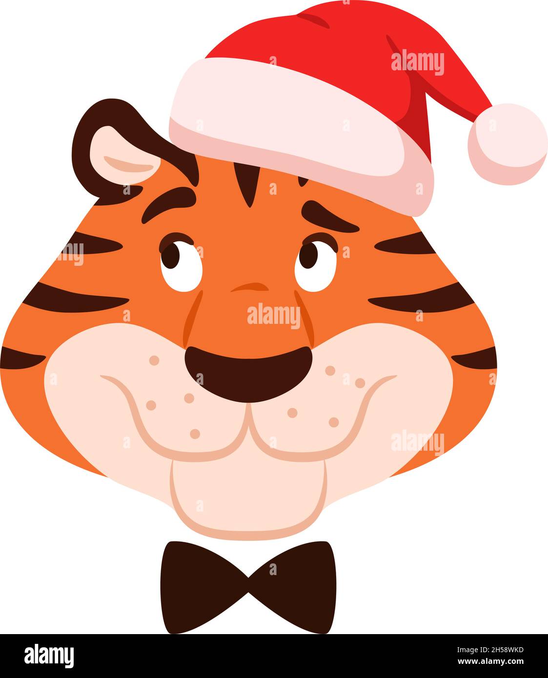 Cartoon smiling thinking striped tiger head Stock Vector Image & Art ...