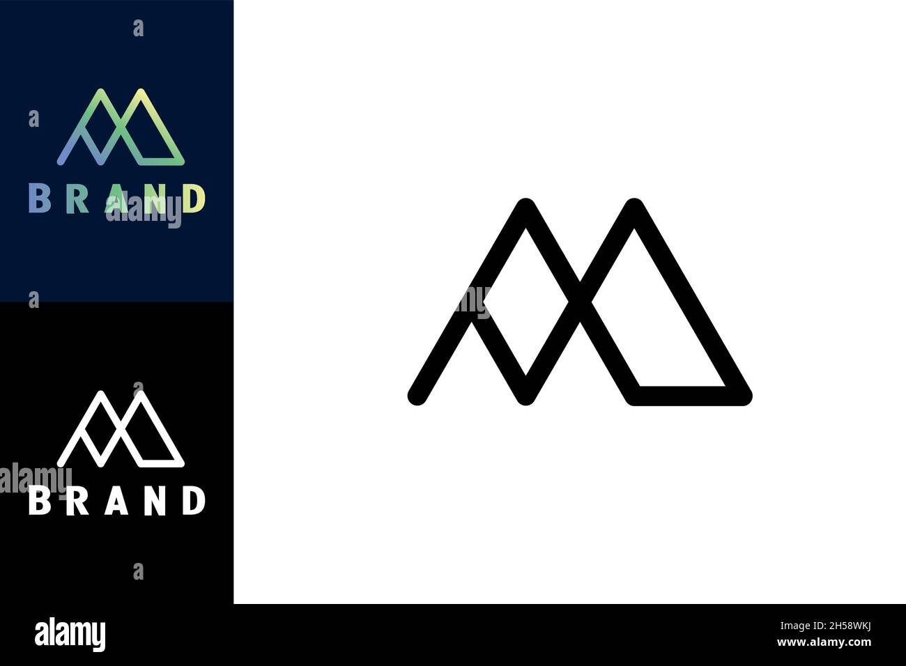 Creative letter M logo with lineart design concept. Modern simple ...
