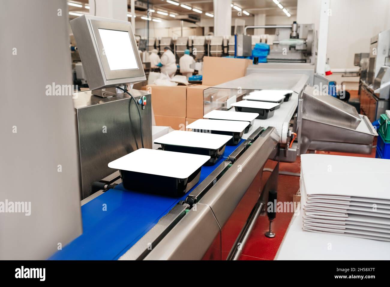 Modern poultry processing plant.Factory for the production of food from ...