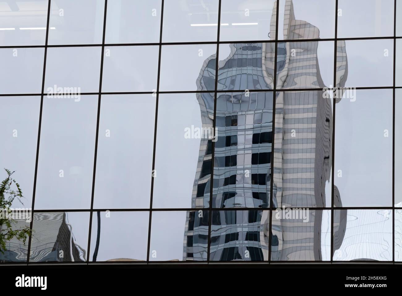 Reflection of skyscrapers in mirror windows. Chicago, Illinois Stock ...