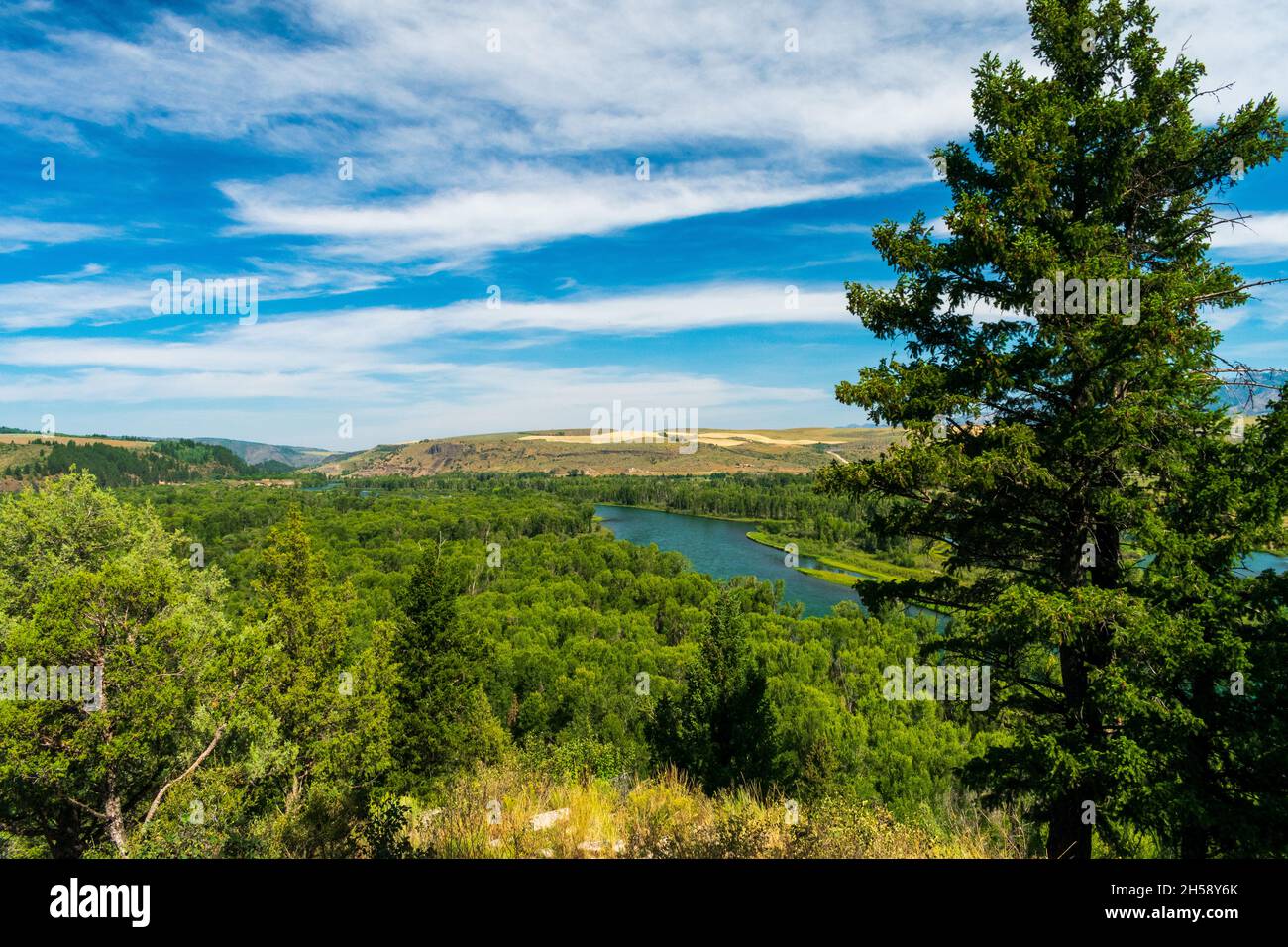 Snake river winds its way through Swan Valley, Idaho, USA Stock Photo - Alamy