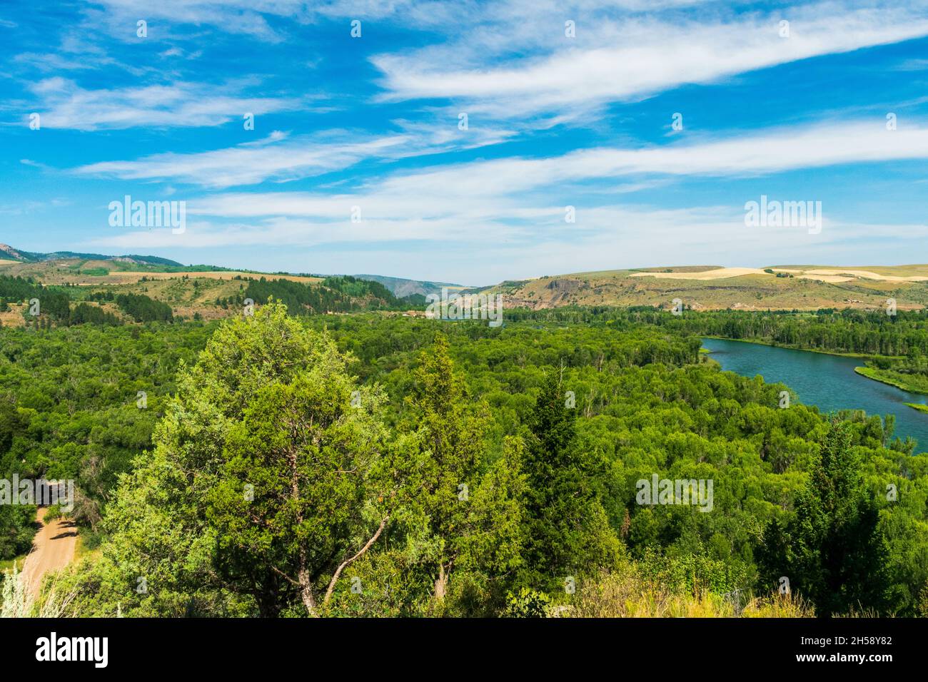 Snake river winds its way through Swan Valley, Idaho, USA Stock Photo - Alamy