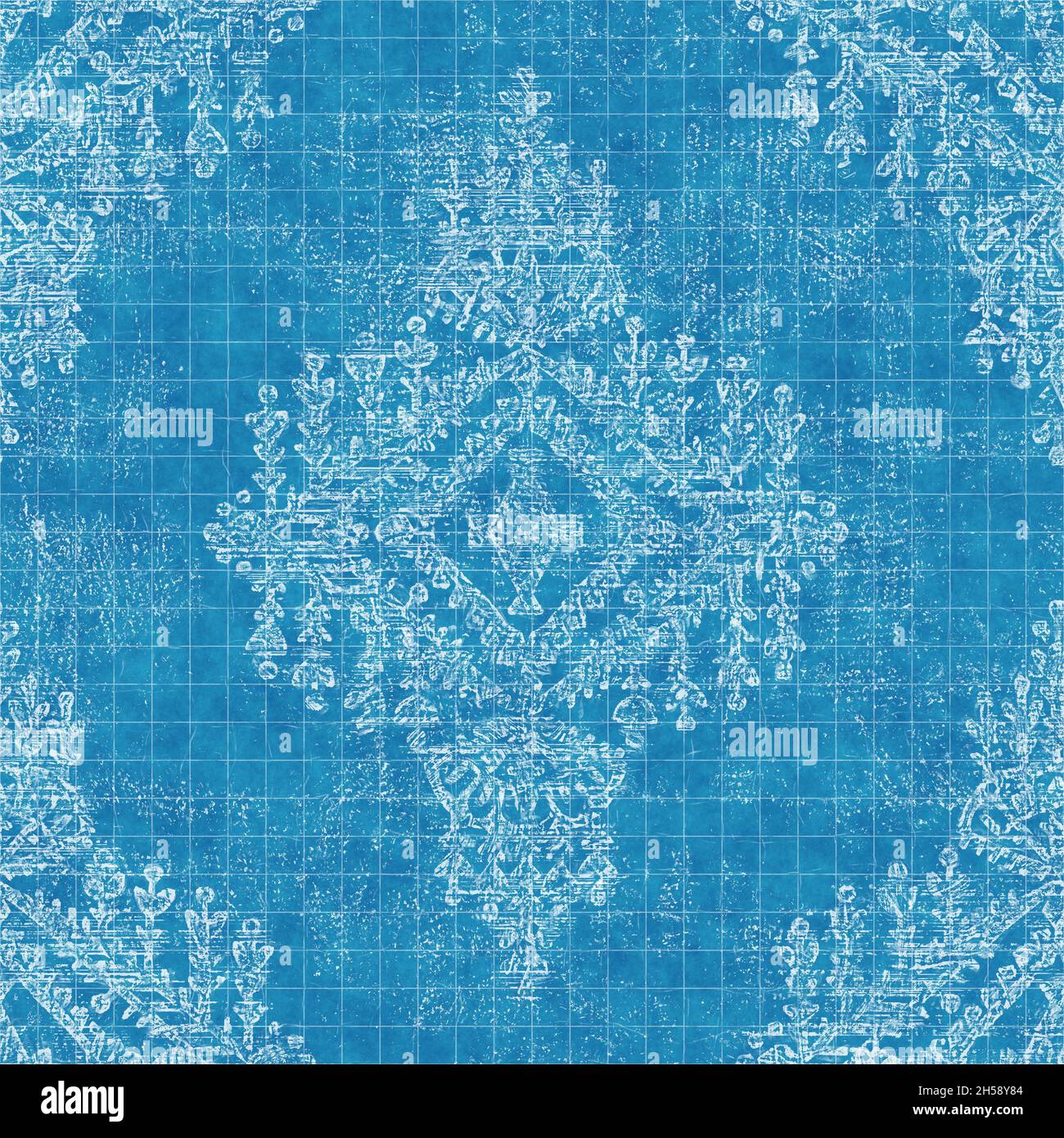 Seamless bright blue blueprint pattern for textile and print Stock ...