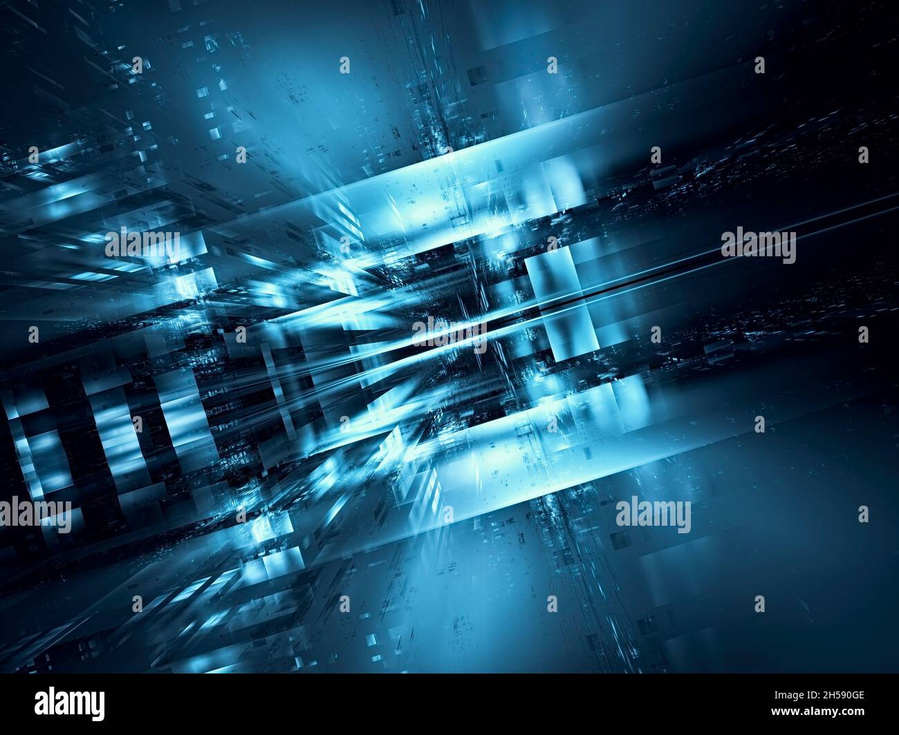 Abstract tech background - dark street of a futuristic city - 3d ...