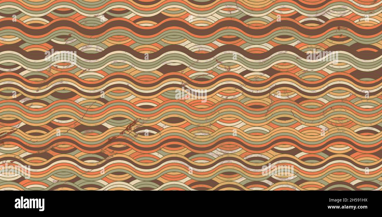 Geometric pattern with circle wave lines and marble texture colorful ...