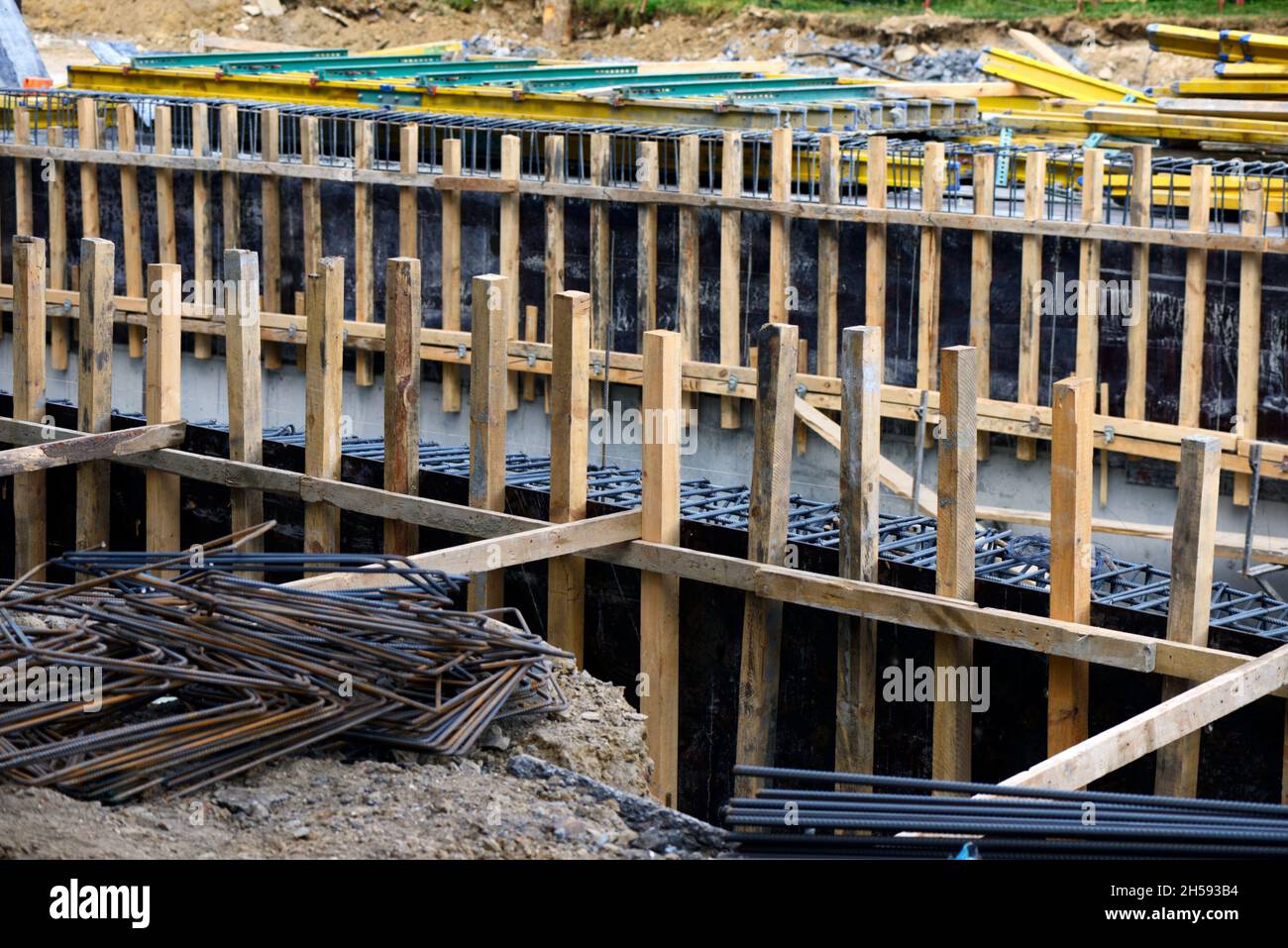 Steel work reinforcement,construction rebar. Close up steel ...