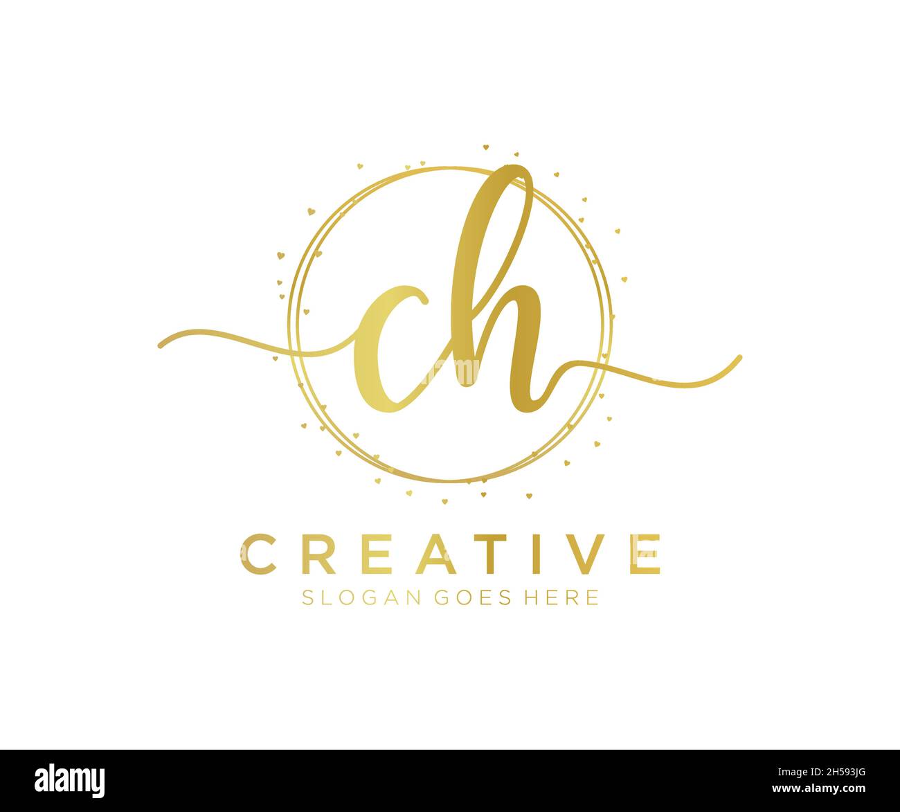 CH feminine logo. Usable for Nature, Salon, Spa, Cosmetic and Beauty ...