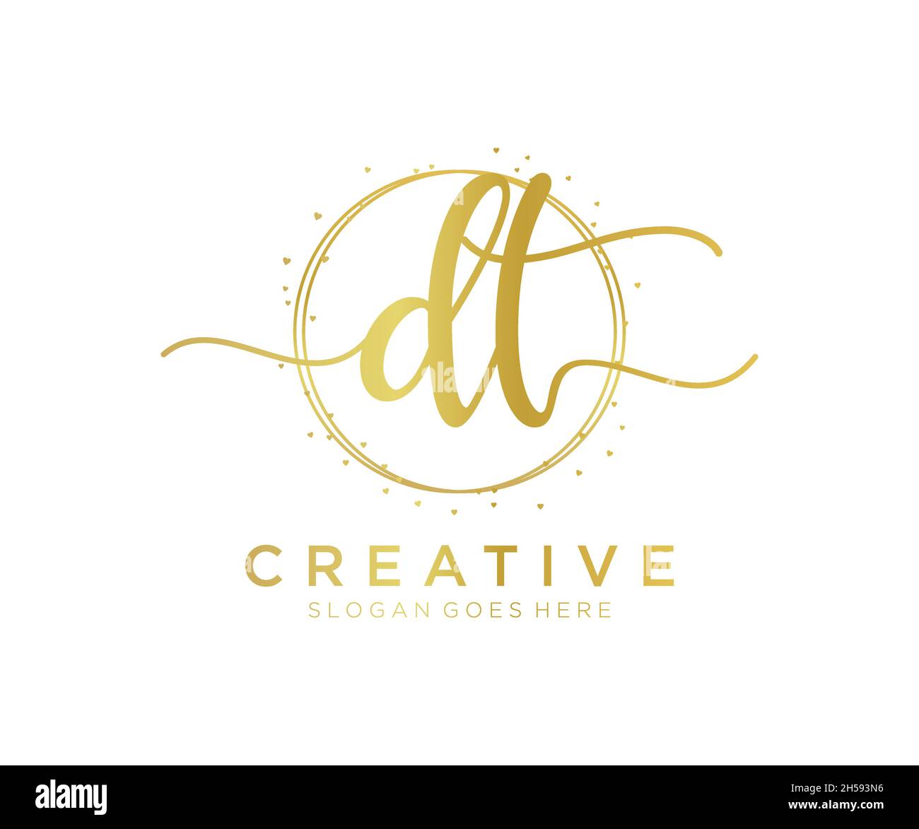 DT feminine logo. Usable for Nature, Salon, Spa, Cosmetic and Beauty ...