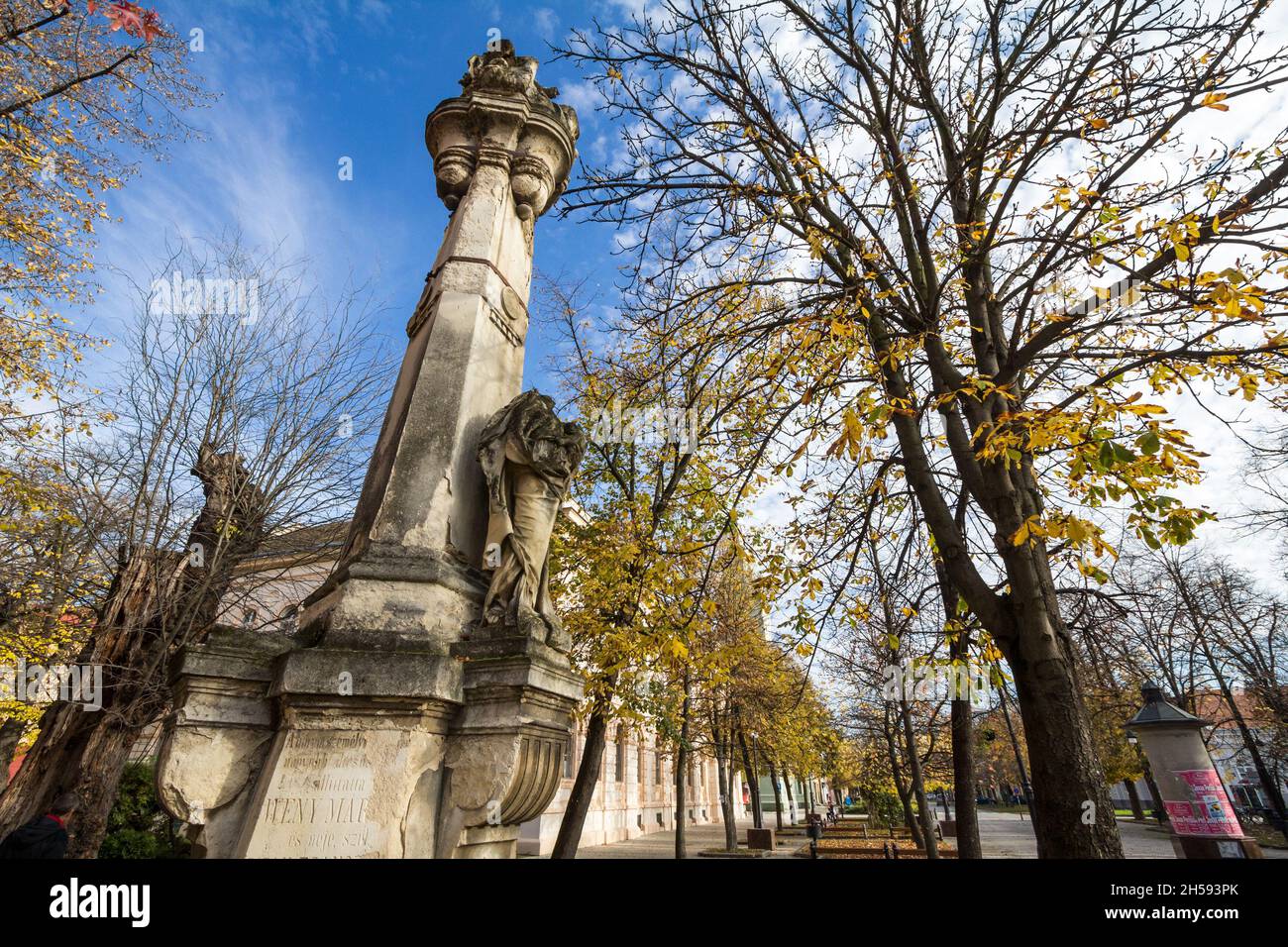 Picture of the main street of Apatin, Serbia, in Autumn. Apatin is a ...