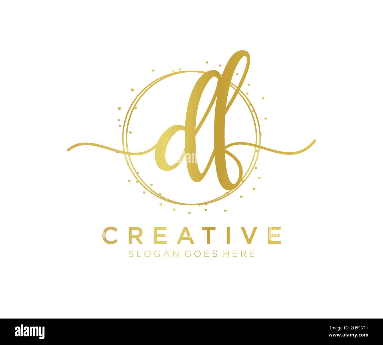 DF feminine logo. Usable for Nature, Salon, Spa, Cosmetic and Beauty ...