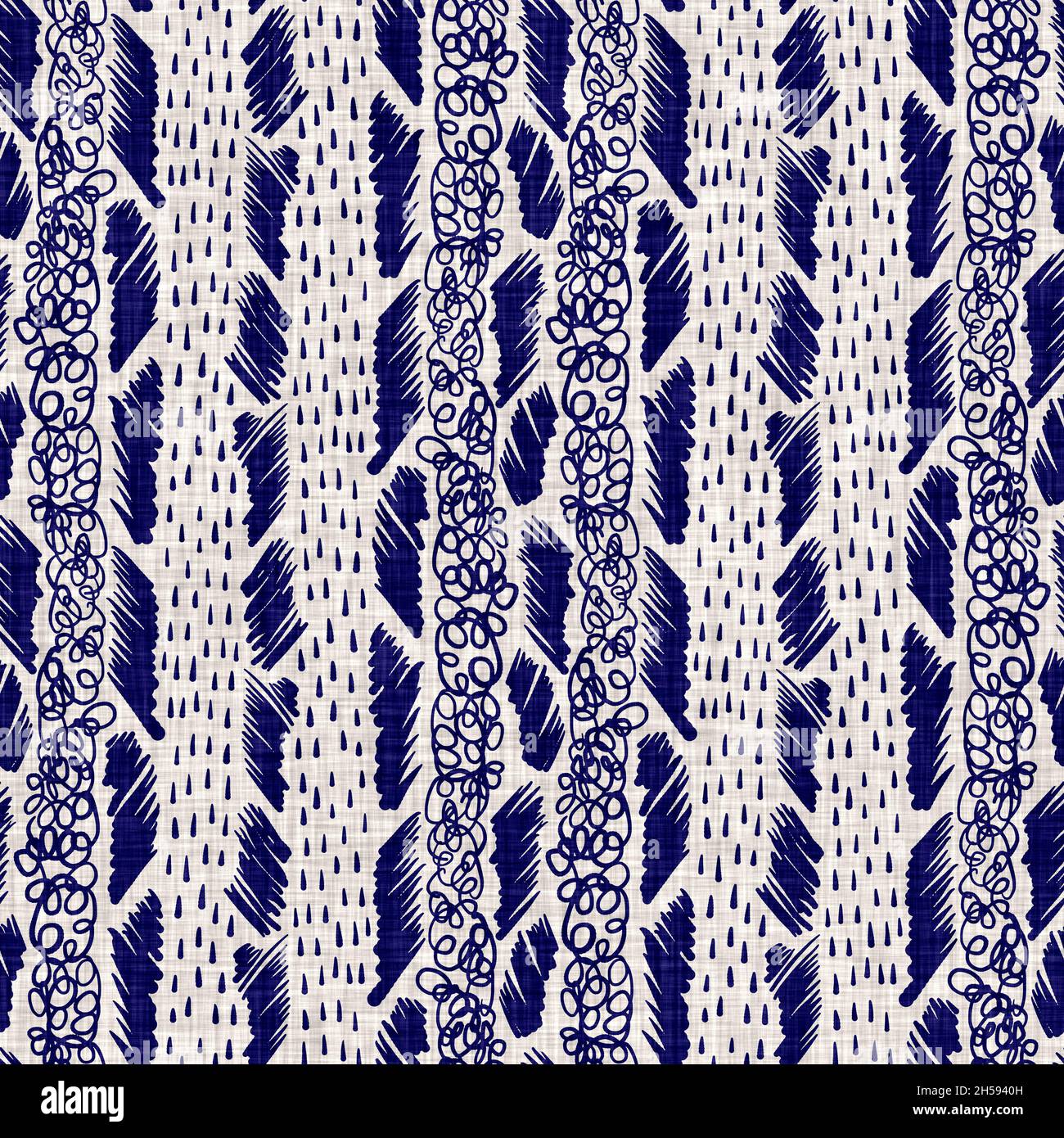 Seamless indigo washed stripe texture. Blue woven boro linen cotton ...