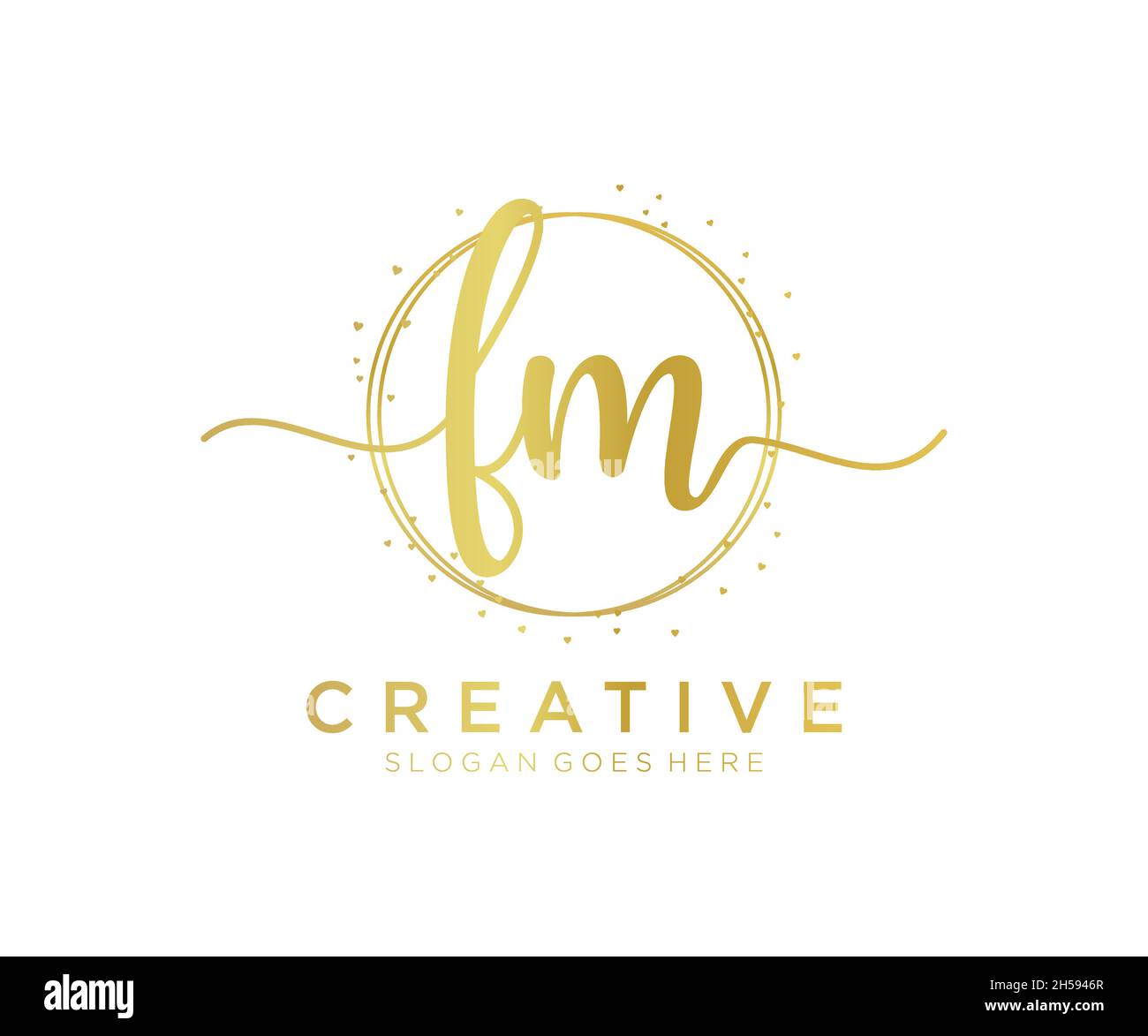 FM feminine logo. Usable for Nature, Salon, Spa, Cosmetic and Beauty ...