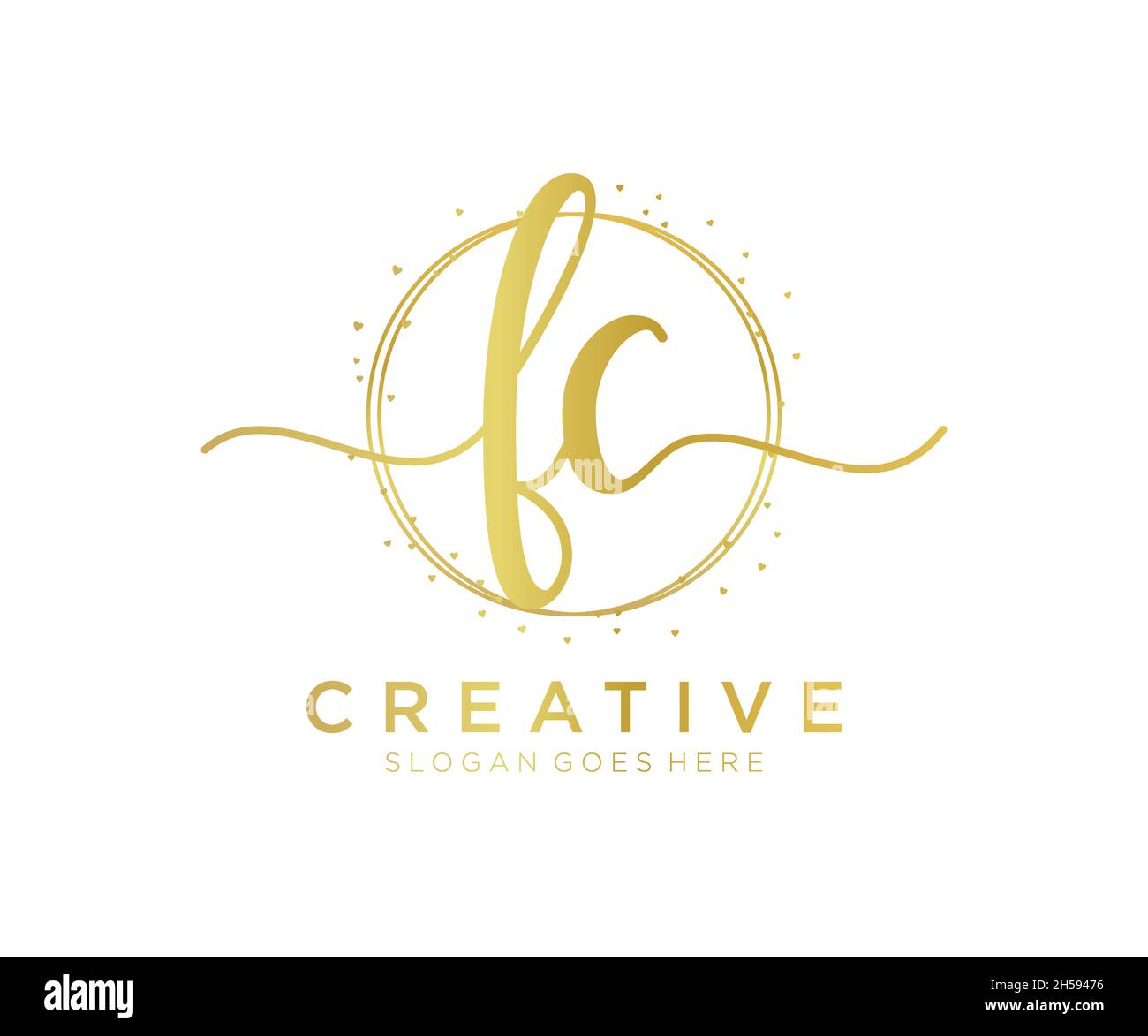FC feminine logo. Usable for Nature, Salon, Spa, Cosmetic and Beauty ...