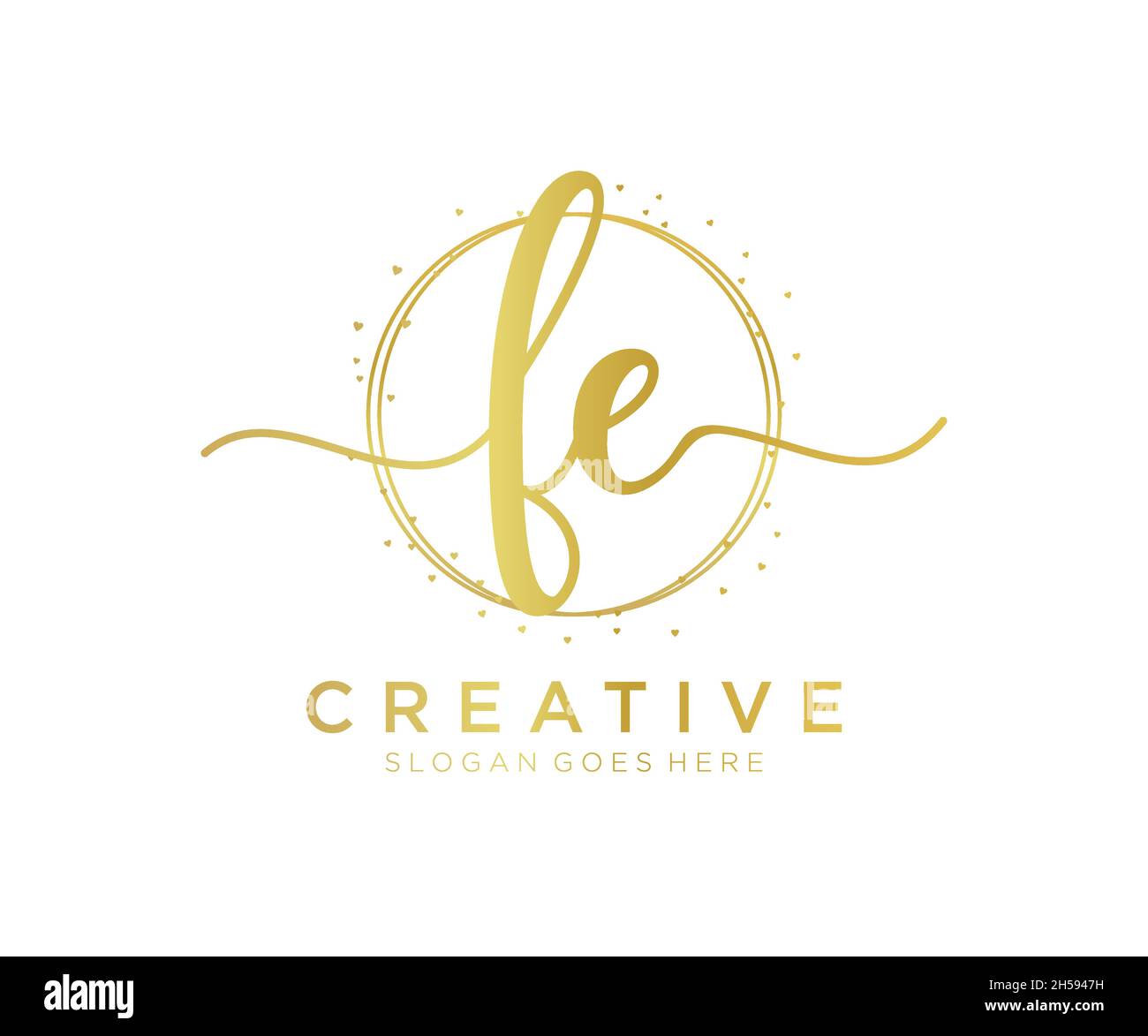 FE feminine logo. Usable for Nature, Salon, Spa, Cosmetic and Beauty ...