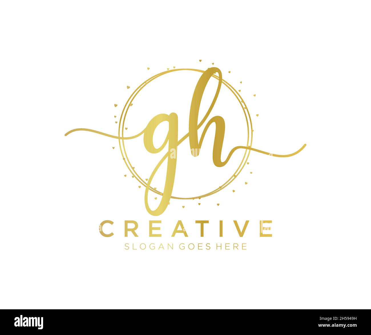 GH feminine logo. Usable for Nature, Salon, Spa, Cosmetic and Beauty ...