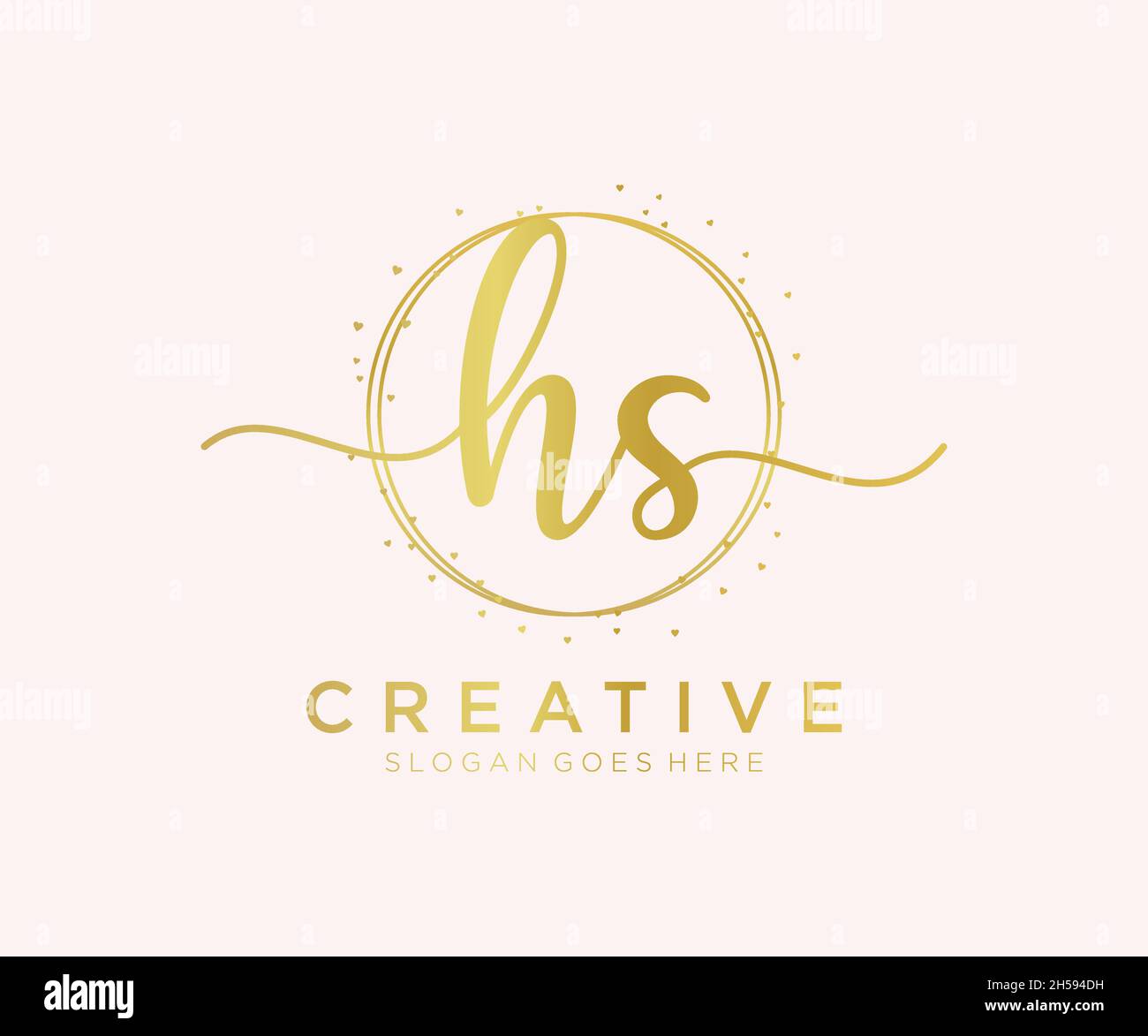 HS feminine logo. Usable for Nature, Salon, Spa, Cosmetic and Beauty ...