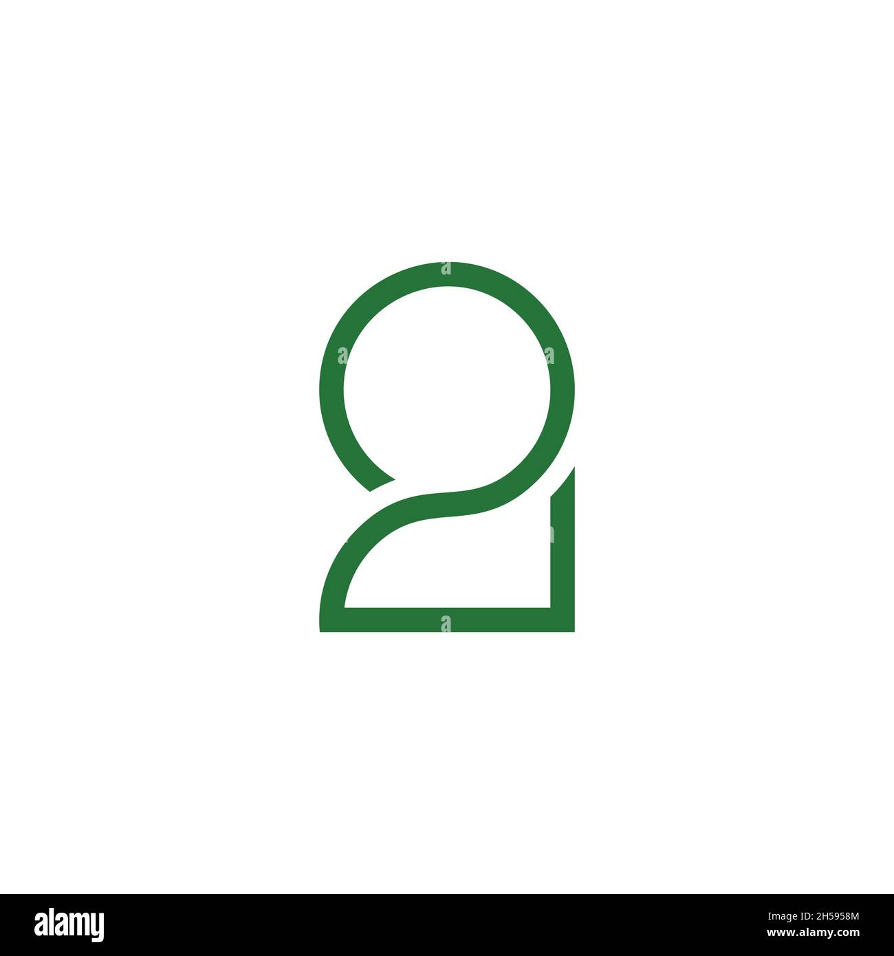 number two rotation circle geometric logo vector Stock Vector Image ...