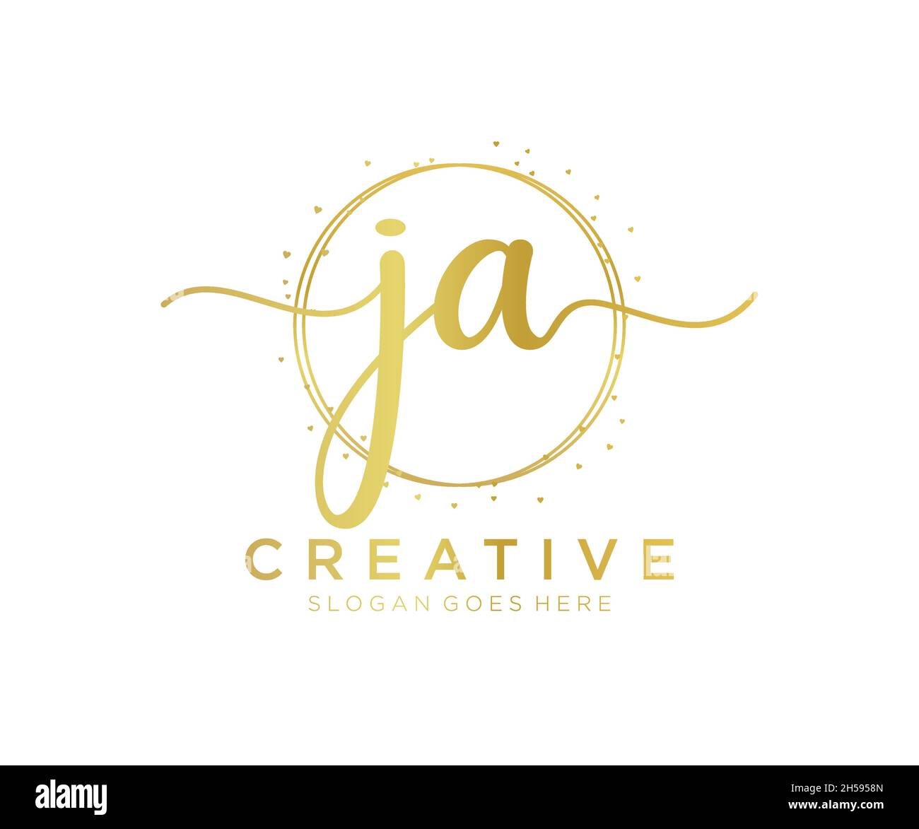 JA feminine logo. Usable for Nature, Salon, Spa, Cosmetic and Beauty ...