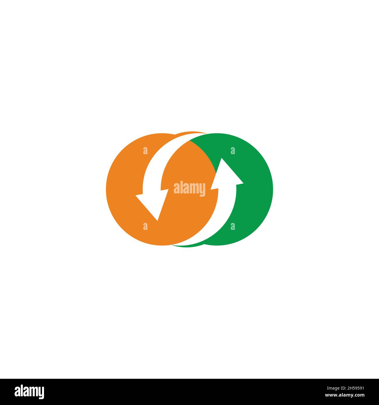 circle linked motion two arrows colorful geometric symbol vector Stock ...