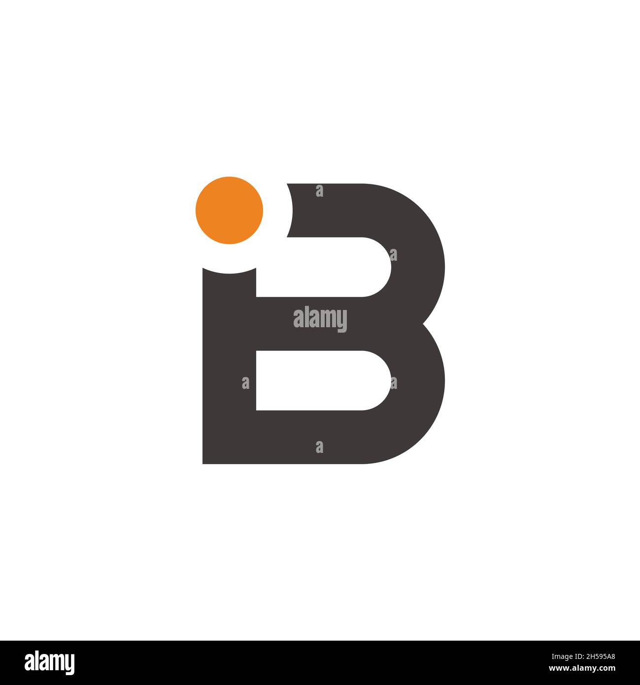 letter ib simple geometric dot logo vector Stock Vector Image & Art - Alamy