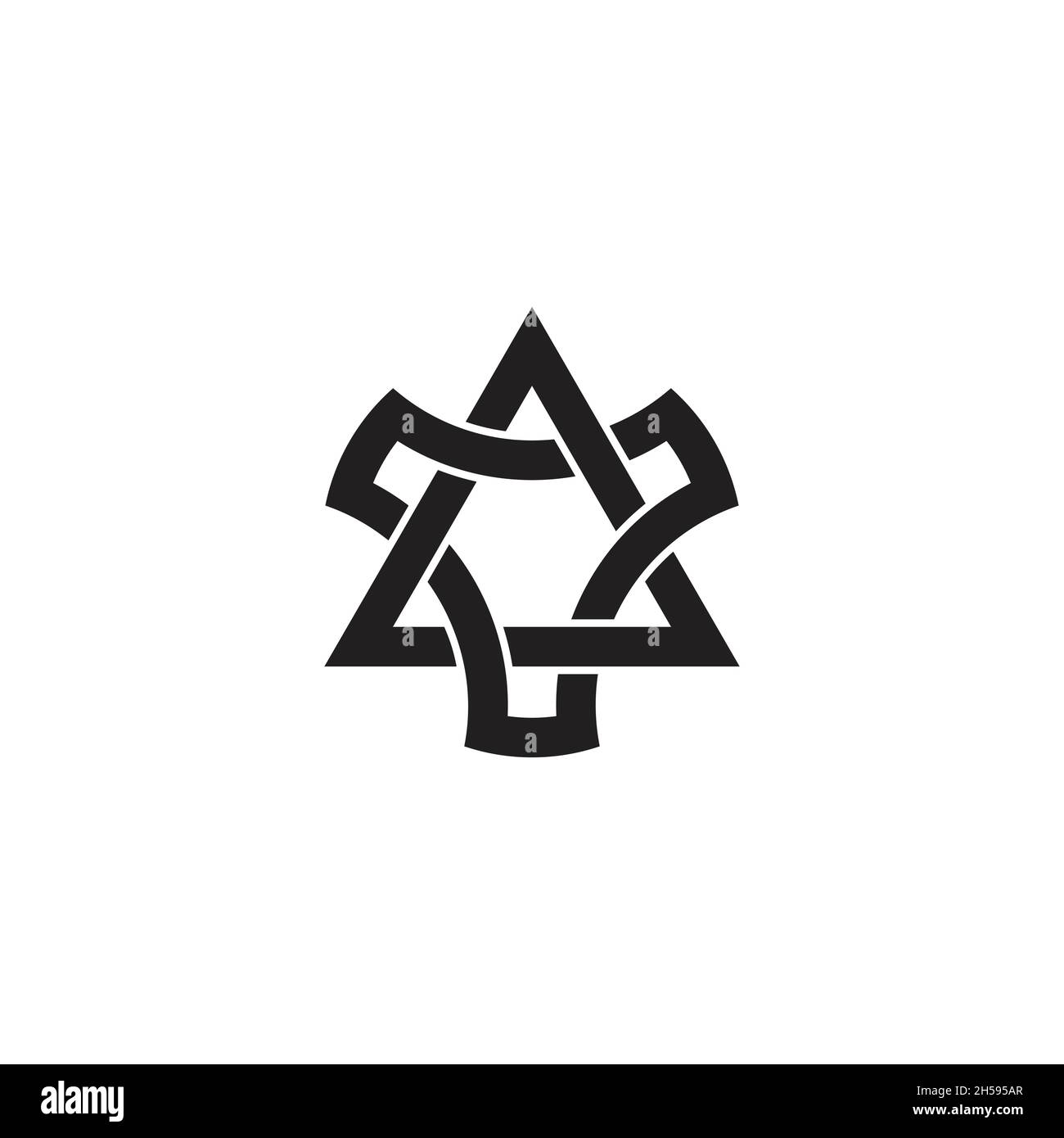 linked triangles stars curves simple geometric logo vector Stock Vector ...