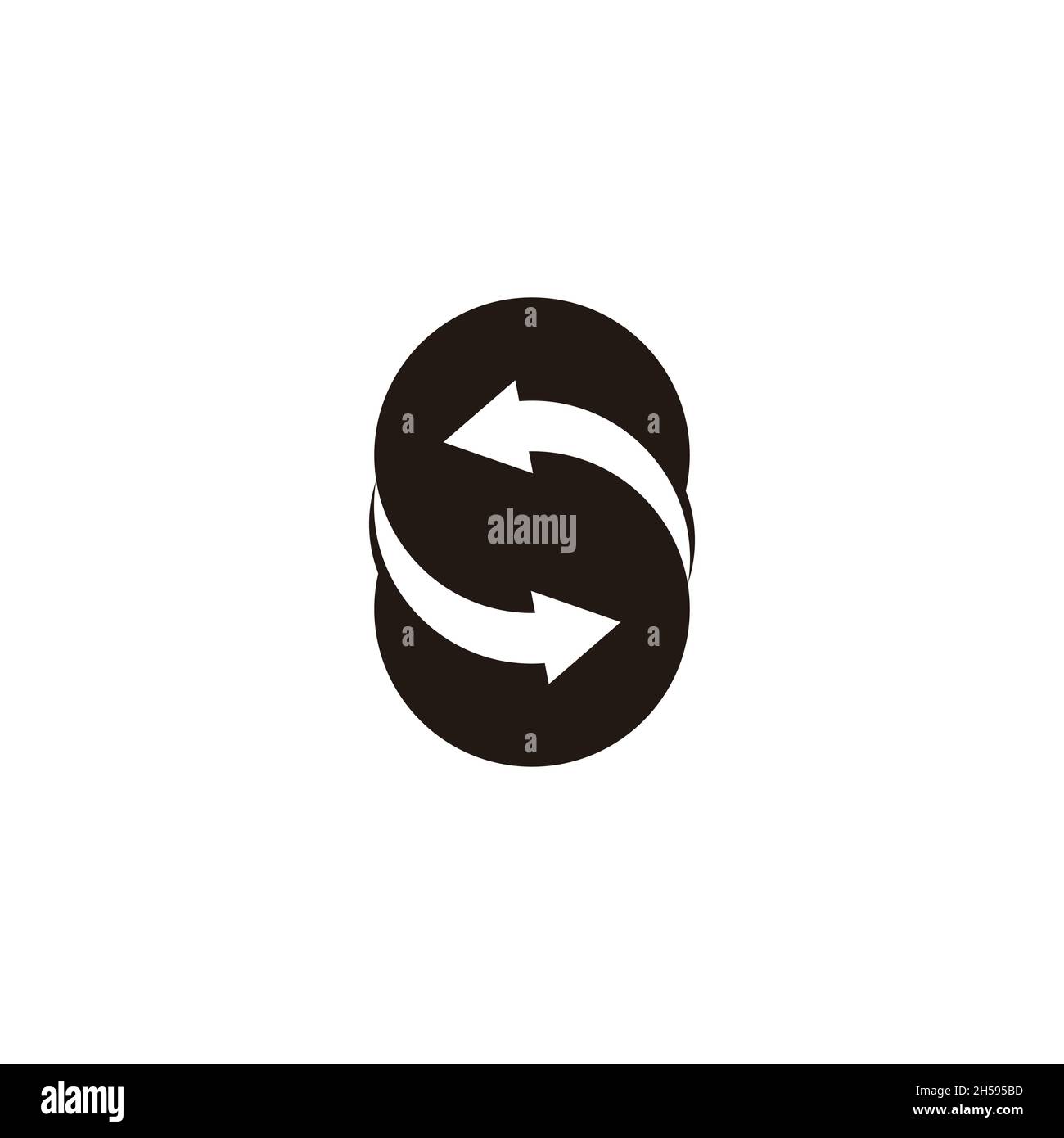 letter s circle motion arrows negative space geometric logo vector ...