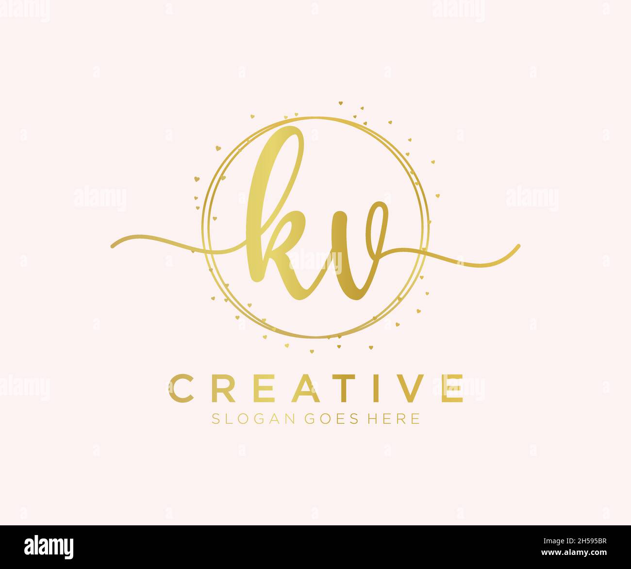 KV feminine logo. Usable for Nature, Salon, Spa, Cosmetic and Beauty ...