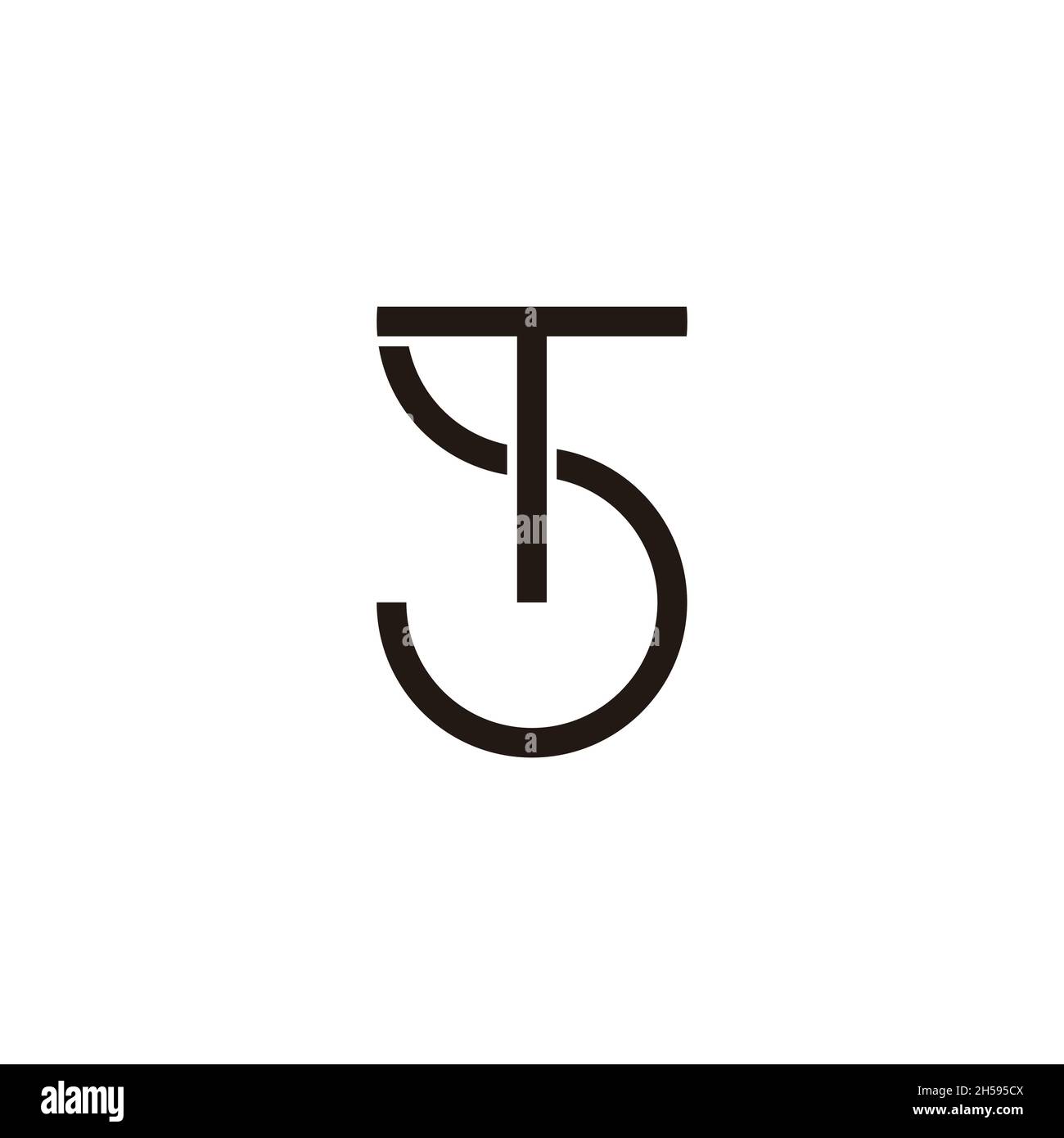 letter st simple geometric line clear flat logo vector Stock Vector ...