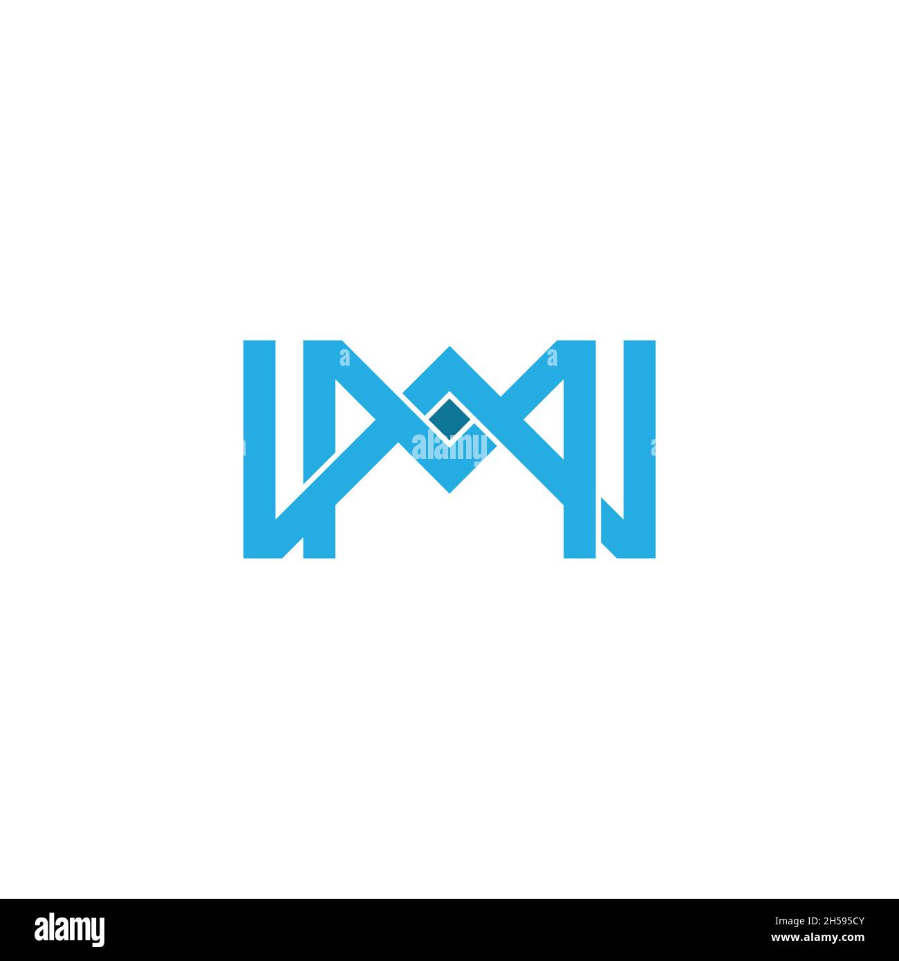 letter wm simple geometric line blue diamond logo vector Stock Vector ...