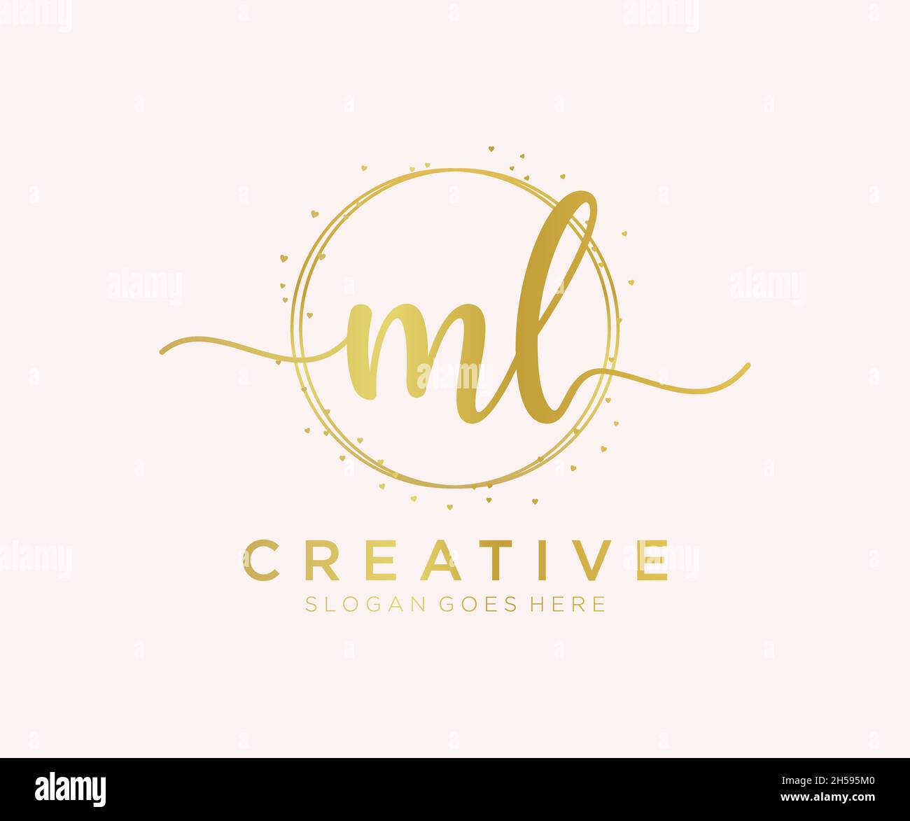ML feminine logo. Usable for Nature, Salon, Spa, Cosmetic and Beauty ...