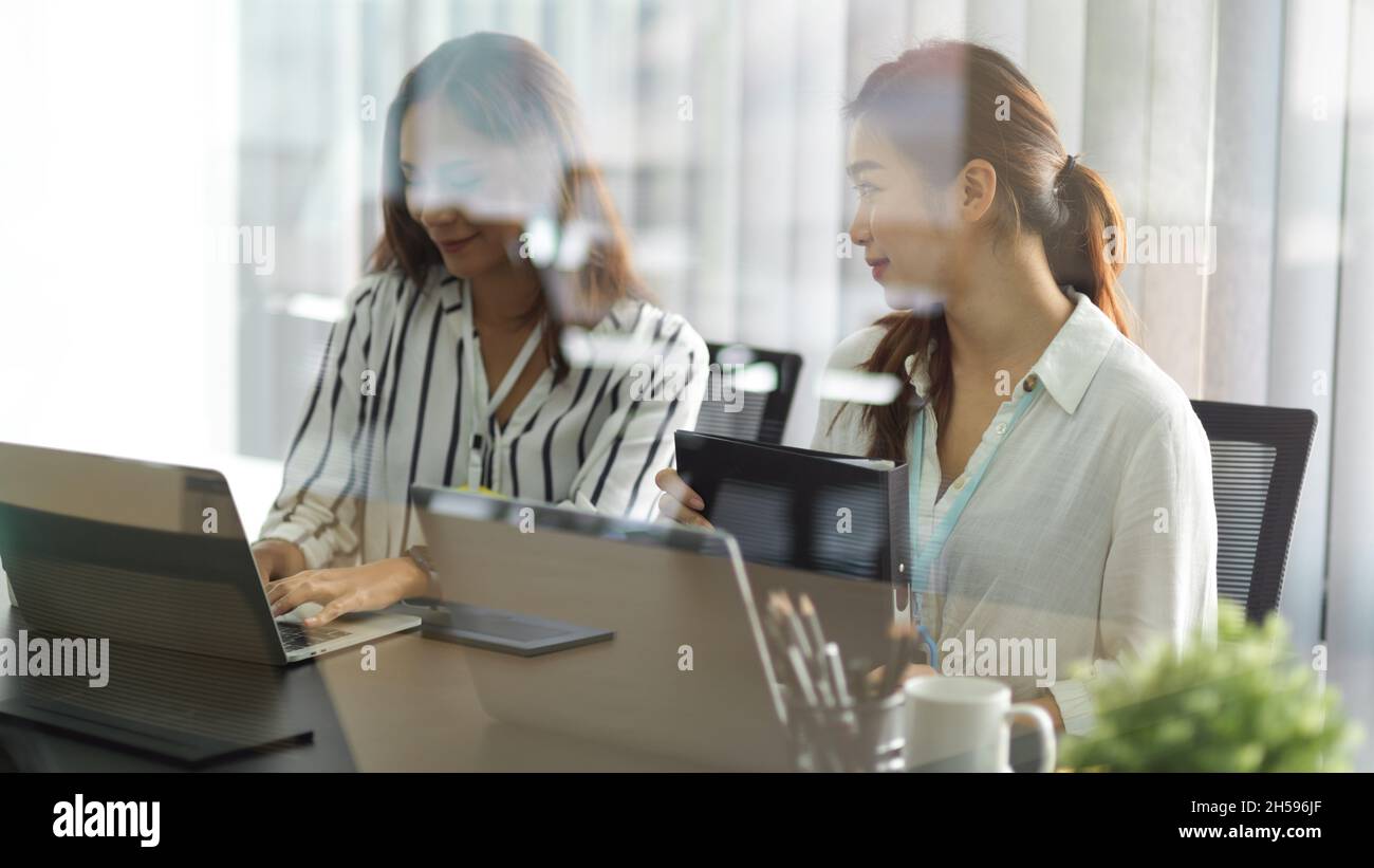 Female accountant worker working and calculating business financial ...