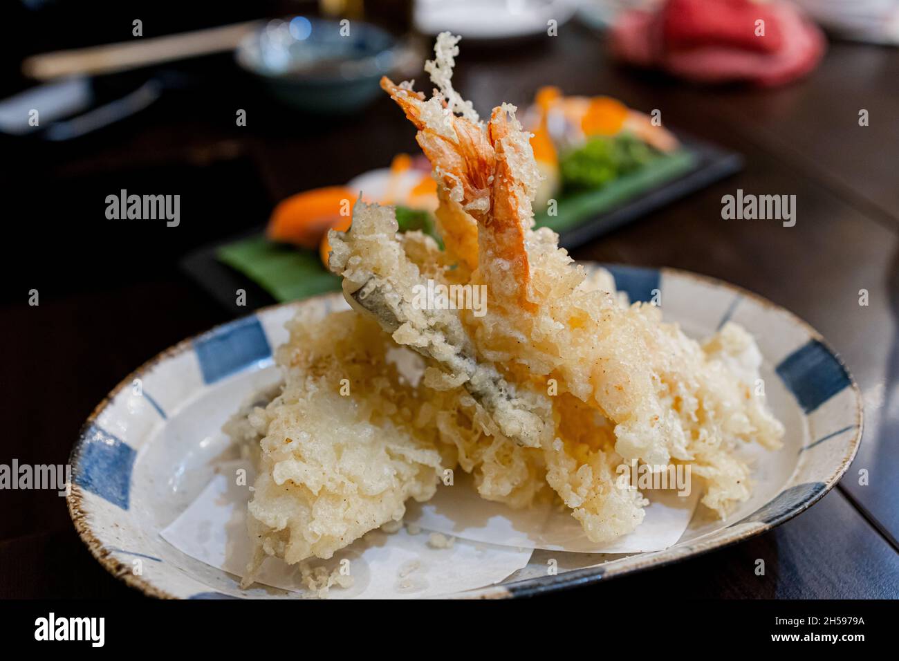 Popular Japanese food Tempura set at dish Stock Photo - Alamy