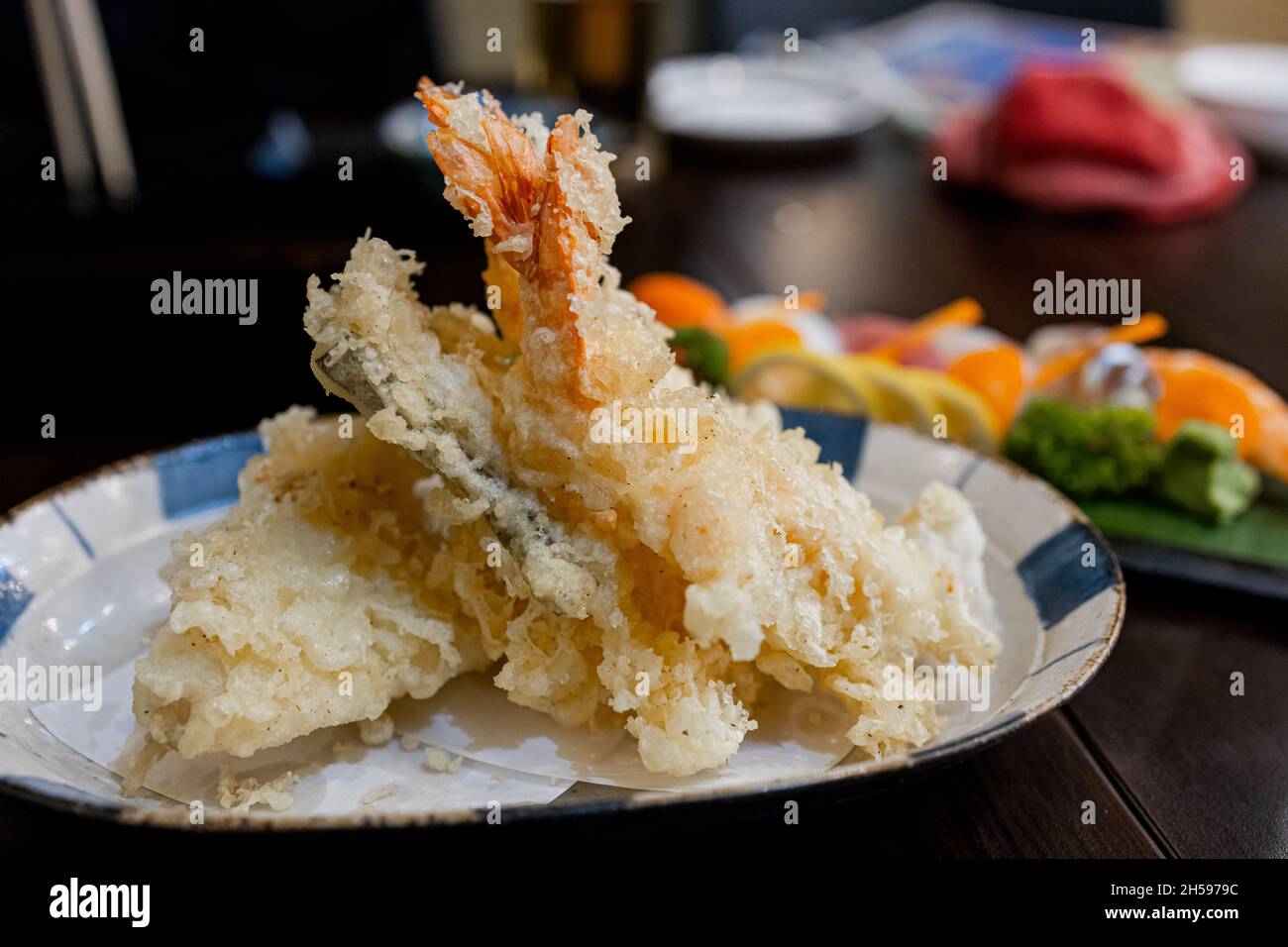 Popular Japanese food Tempura set at dish Stock Photo - Alamy