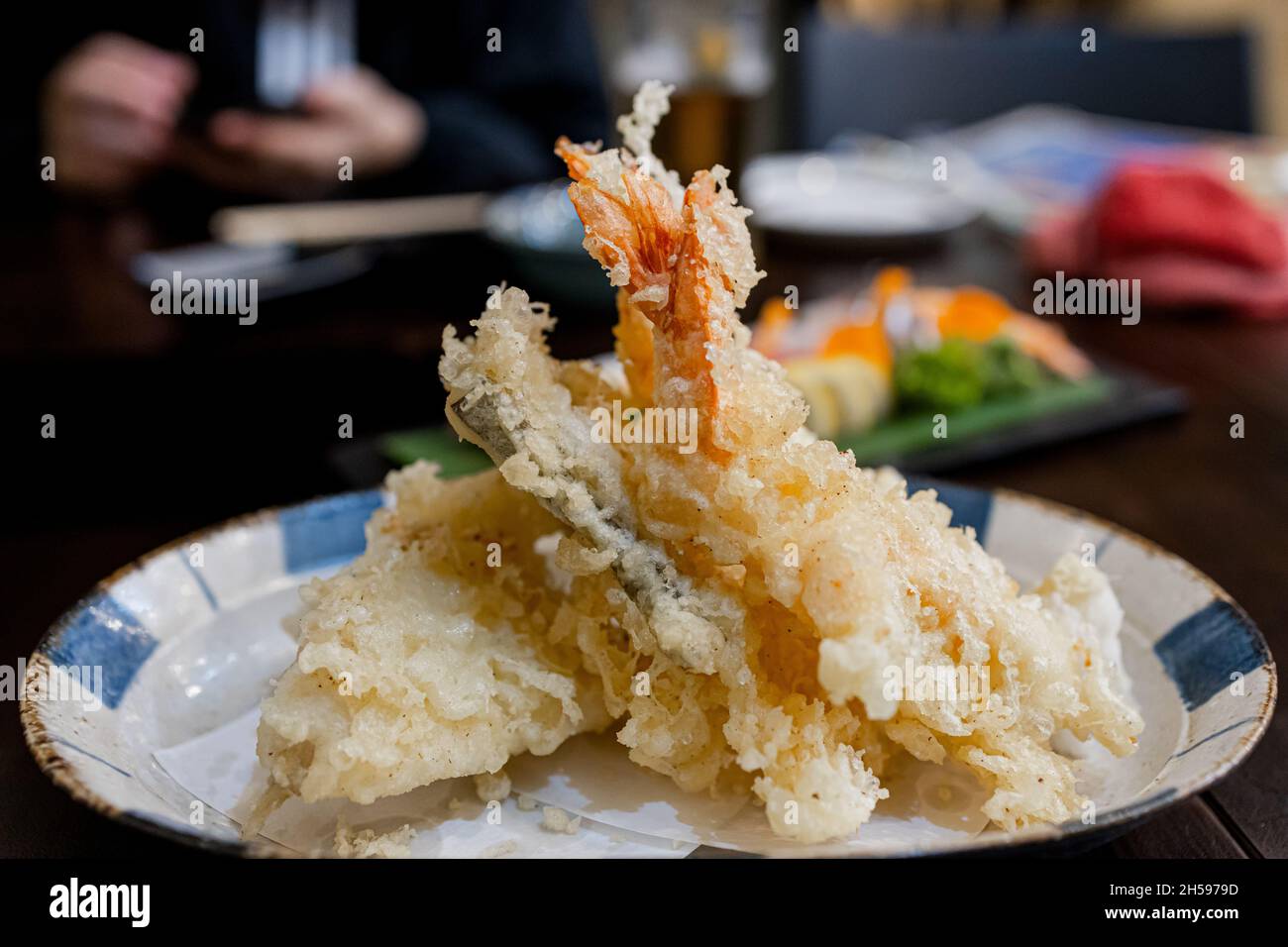 Popular Japanese food Tempura set at dish Stock Photo - Alamy