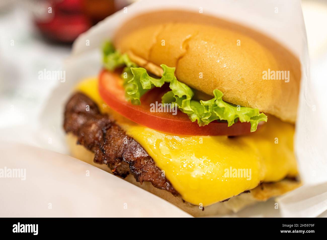 cheese burger at the restaurant in Manila, Philippines Stock Photo - Alamy