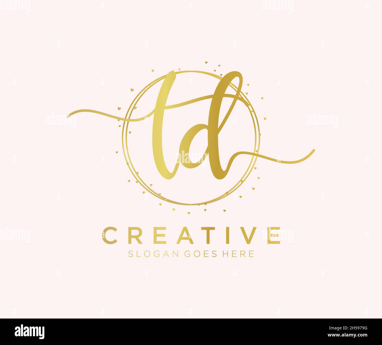 TD feminine logo. Usable for Nature, Salon, Spa, Cosmetic and Beauty ...
