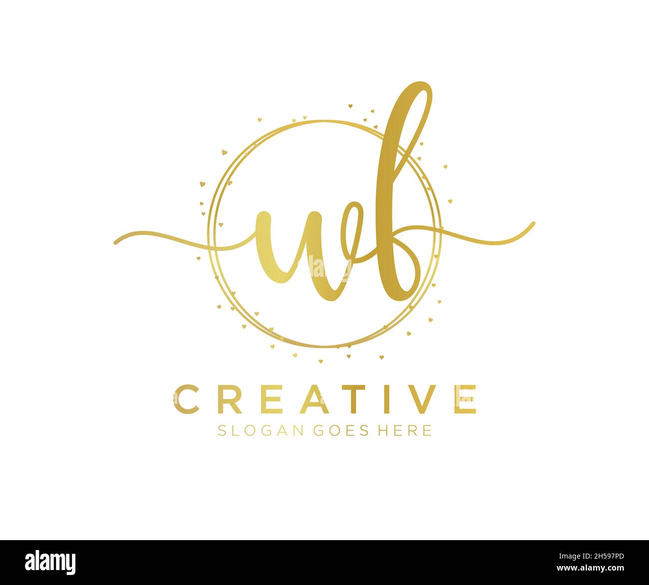 WF feminine logo. Usable for Nature, Salon, Spa, Cosmetic and Beauty ...