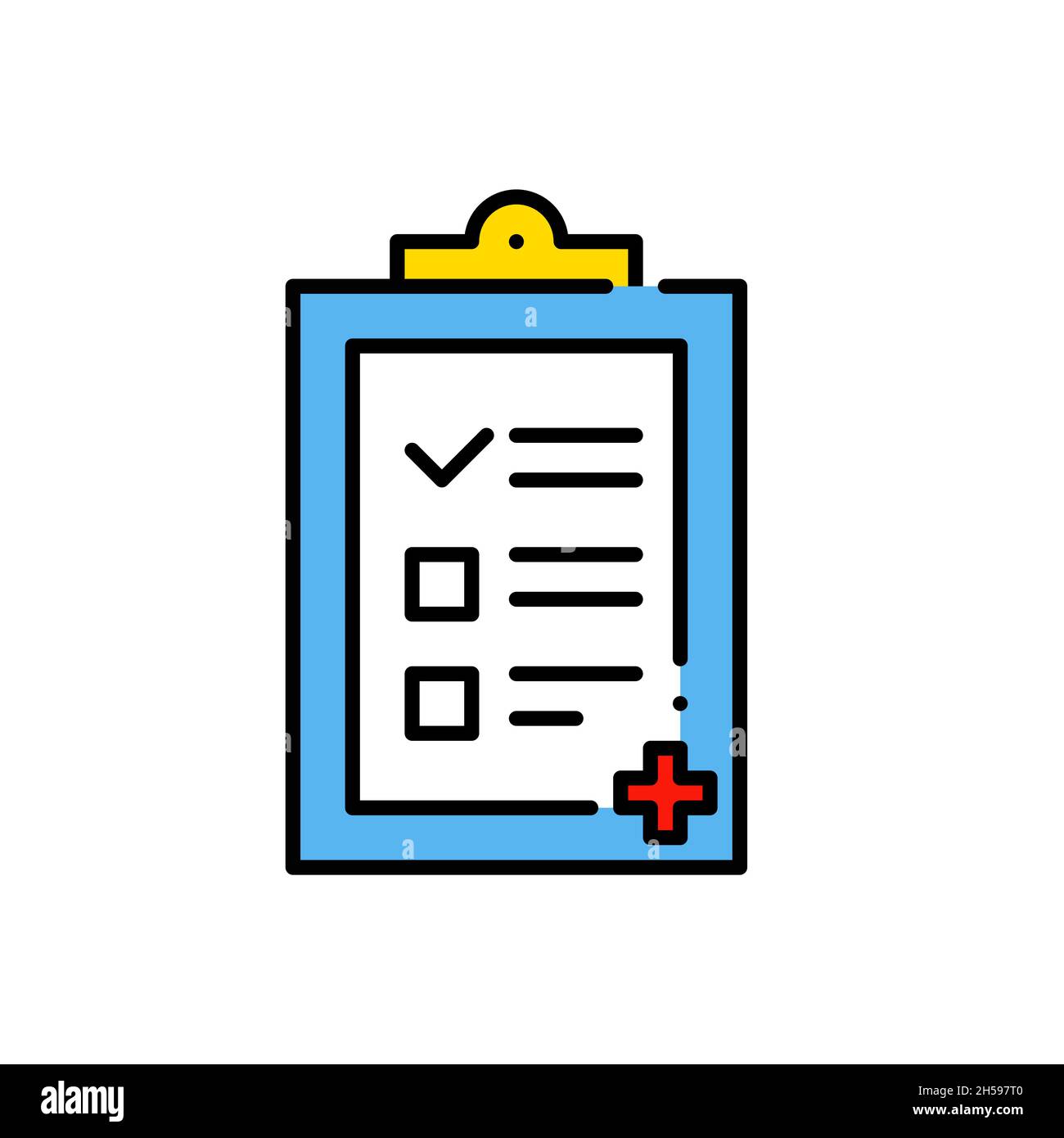 Health checklist, medical procedure agreement or checkup colorful icons ...