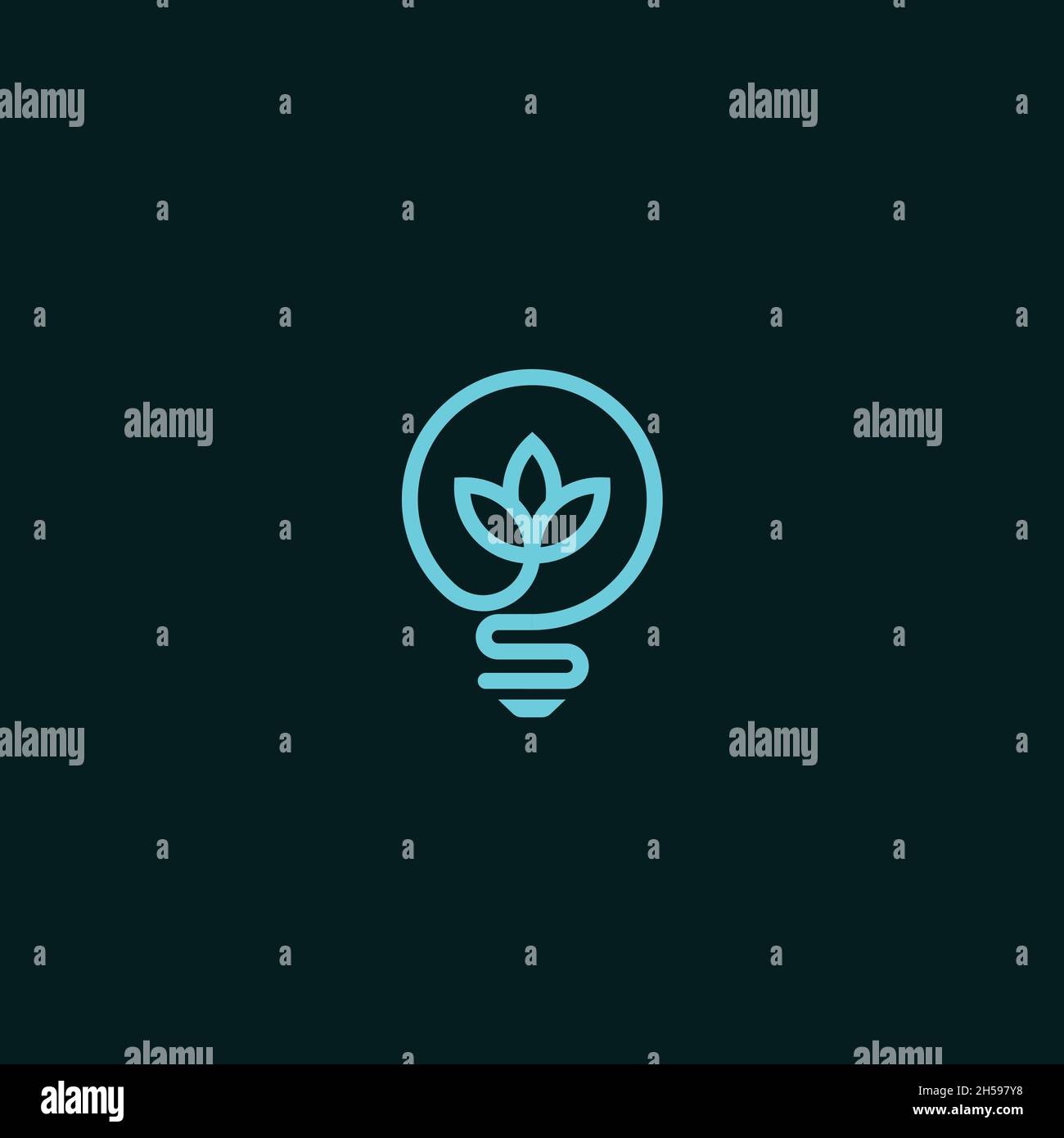 vector illustration. logo with natural light shape with line art ...