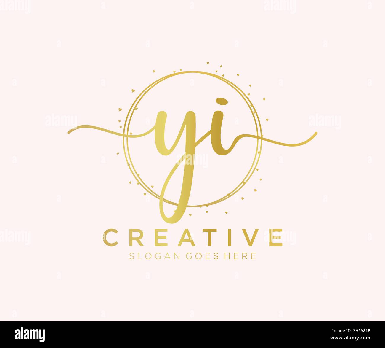 YI feminine logo. Usable for Nature, Salon, Spa, Cosmetic and Beauty ...