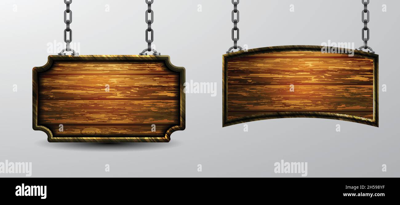 Vector realistic illustration of wooden signboard isolated Stock Vector ...