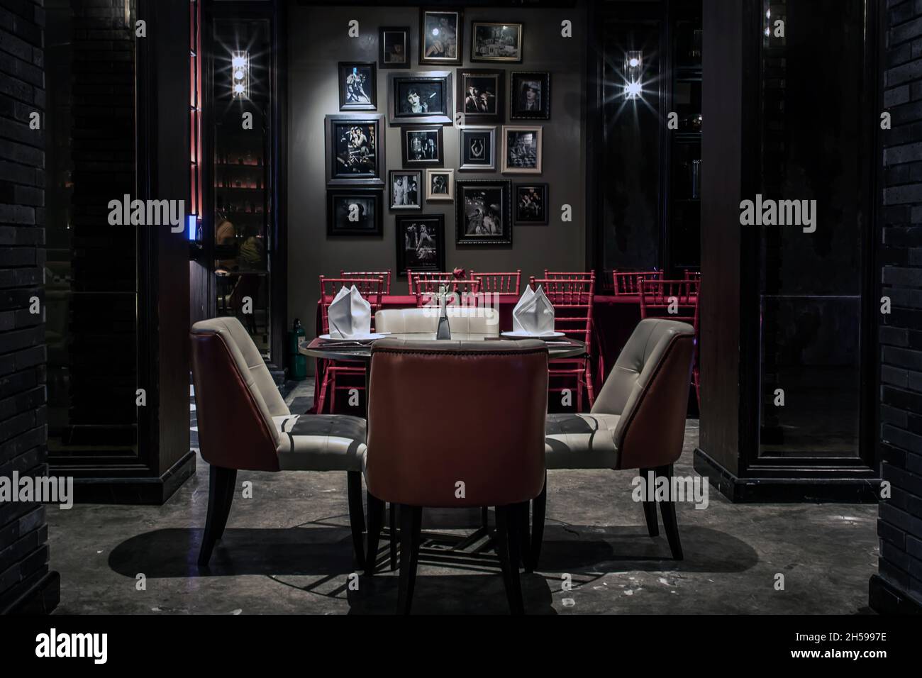 Bangkok, Thailand - Feb 16, 2020 : Interior of retro style restaurant ...