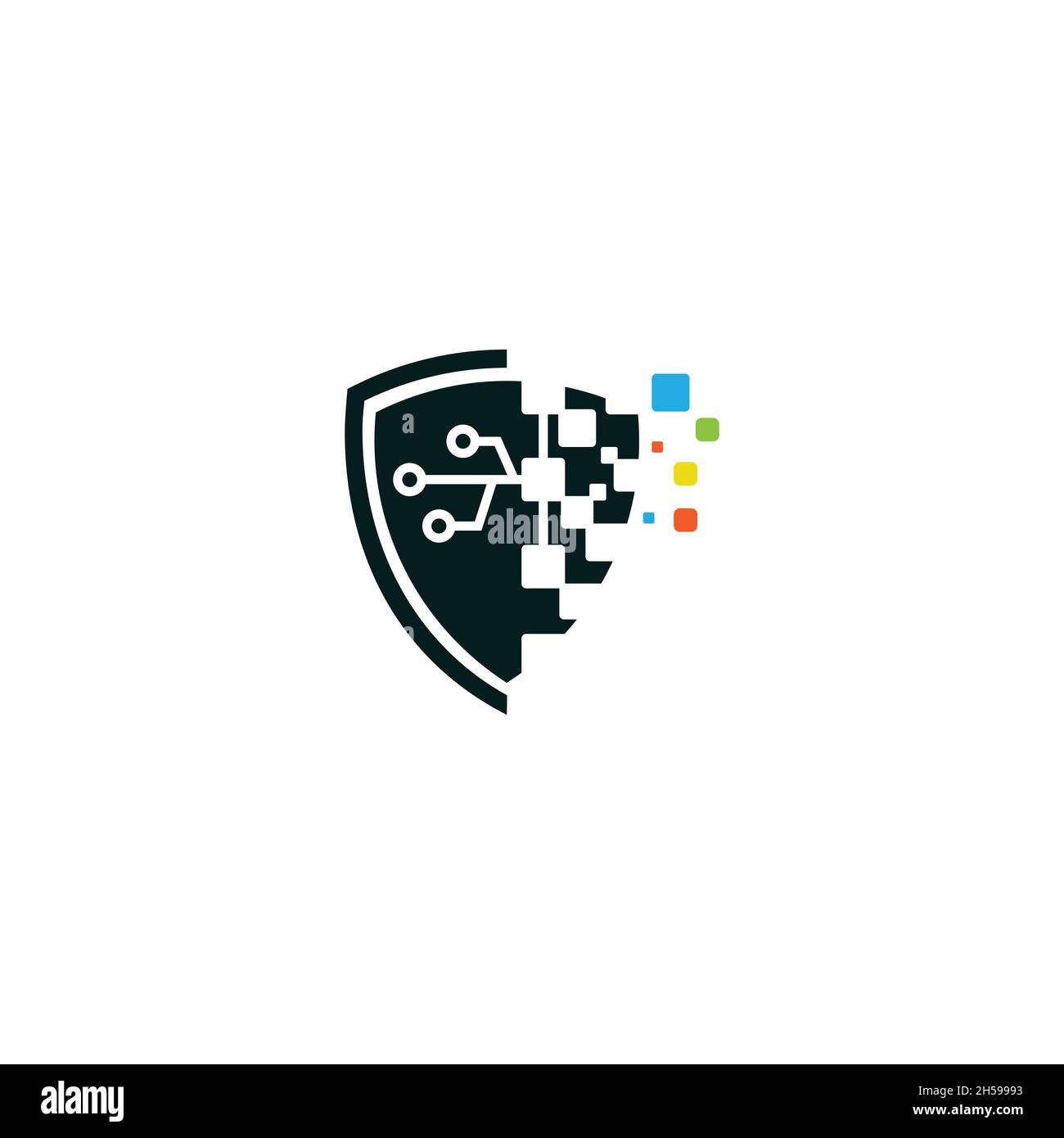 vector illustration. logo with the concept of shield shape and ...