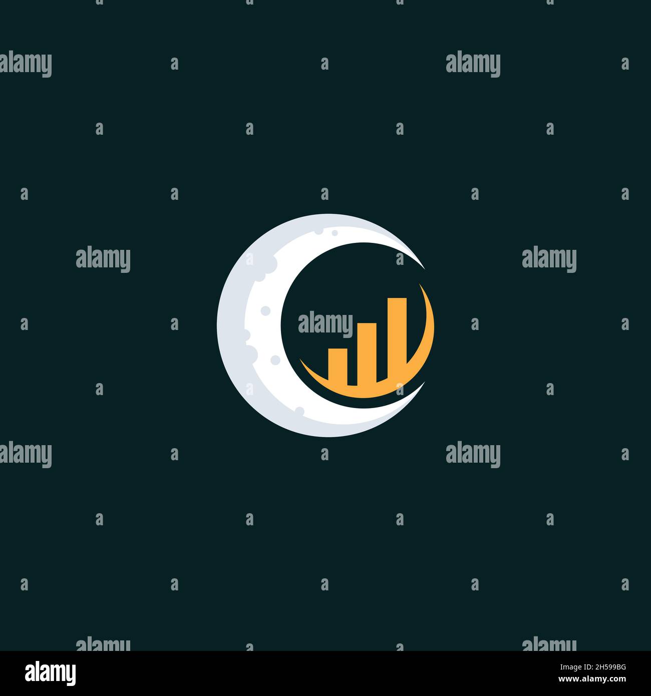 vector illustration. logo in the form of a moon for business consulting ...