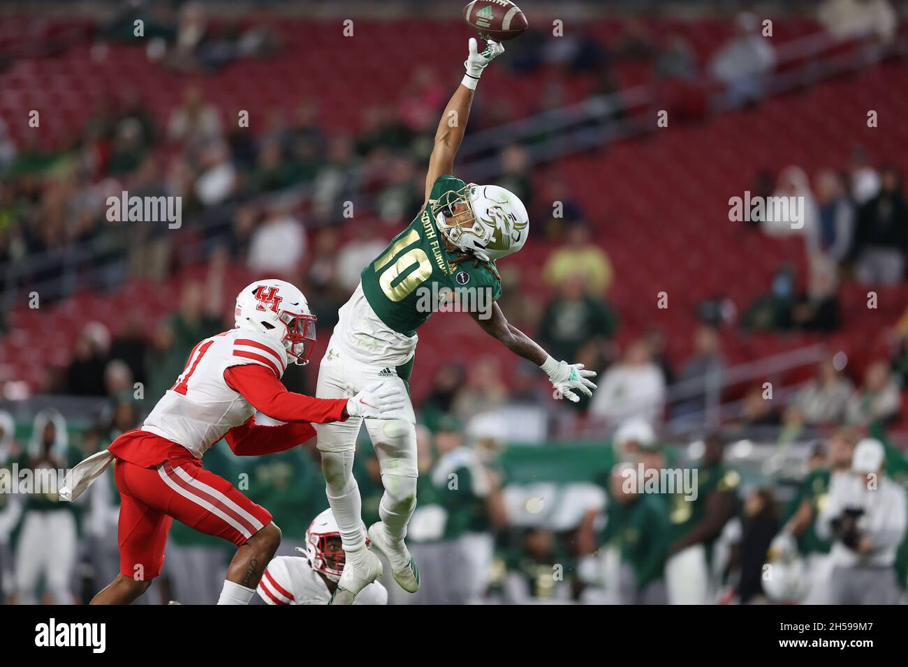 Tampa, FL, USA. 6th Nov, 2021. South Florida Bulls wide receiver Xavier ...
