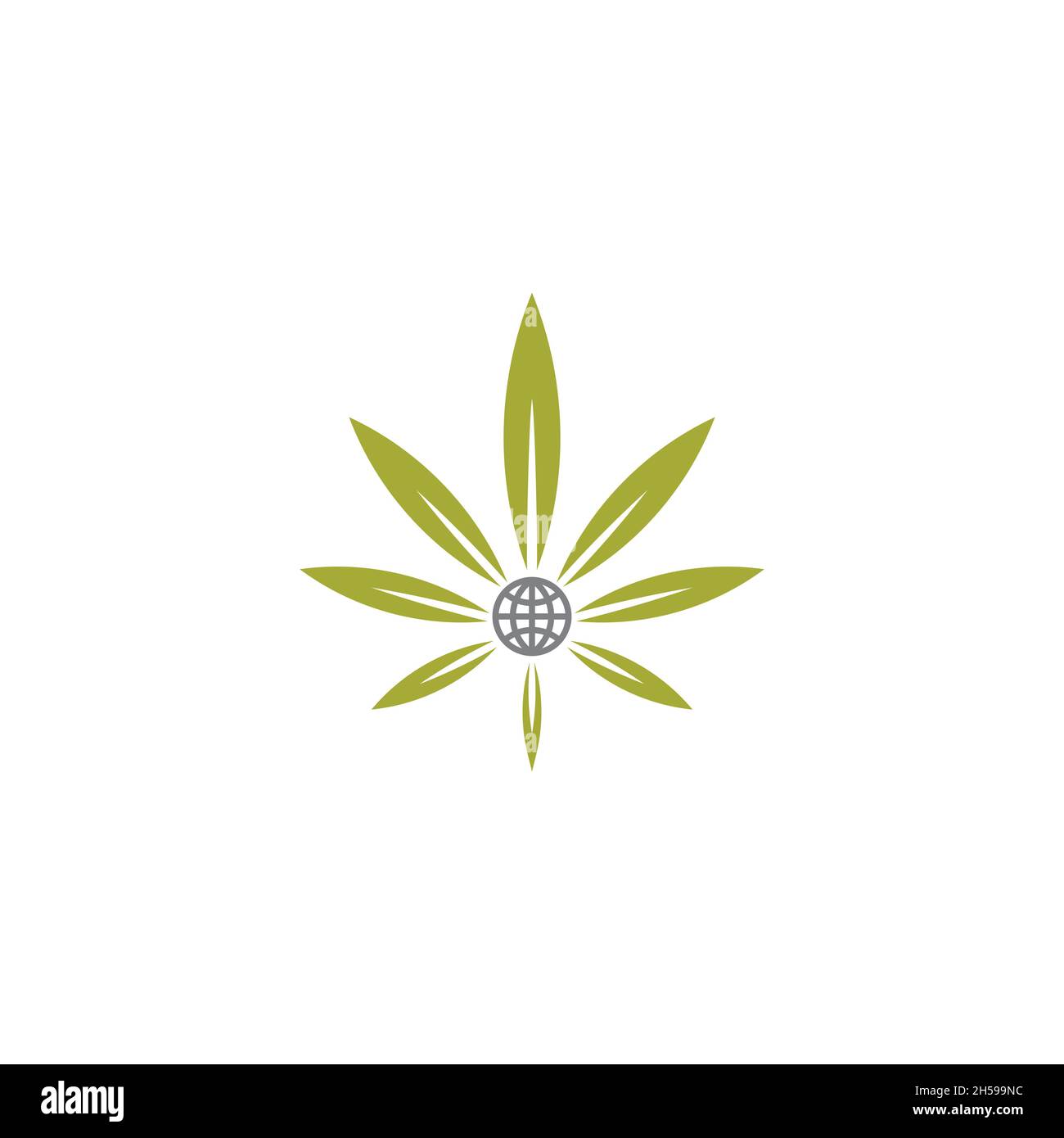 vector illustration. logo with the concept of a form of marijuana with ...