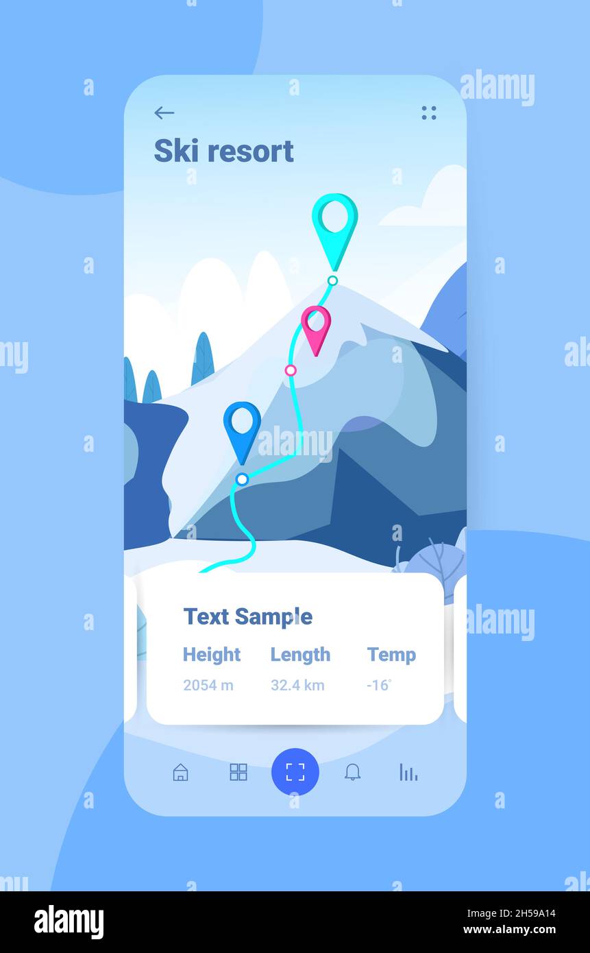 ski resort map mountain navigation for snowboarding and skiing on ...